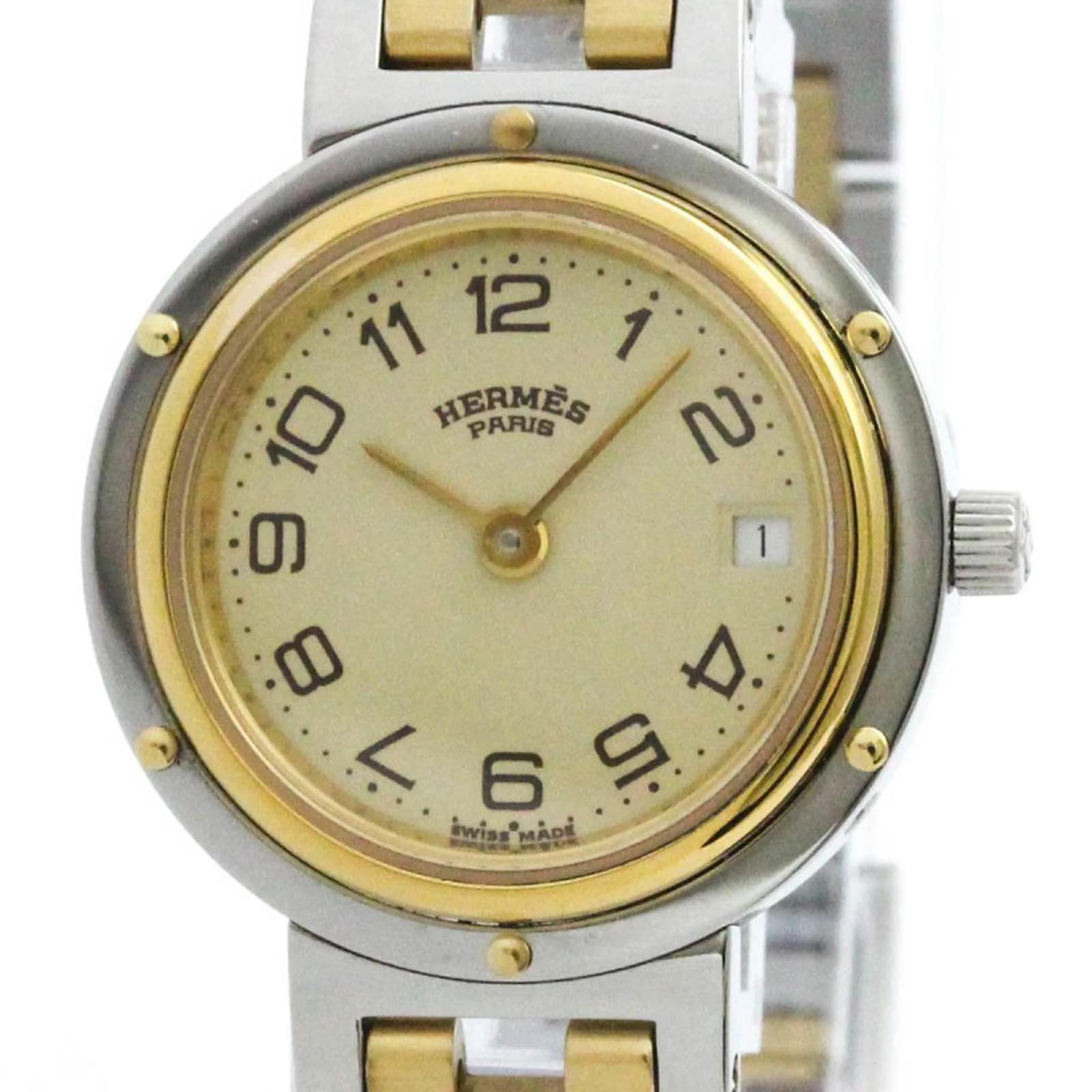 Hermès Hermes Clipper Gold Plated Stainless Steel Quartz Ladies Watch ...