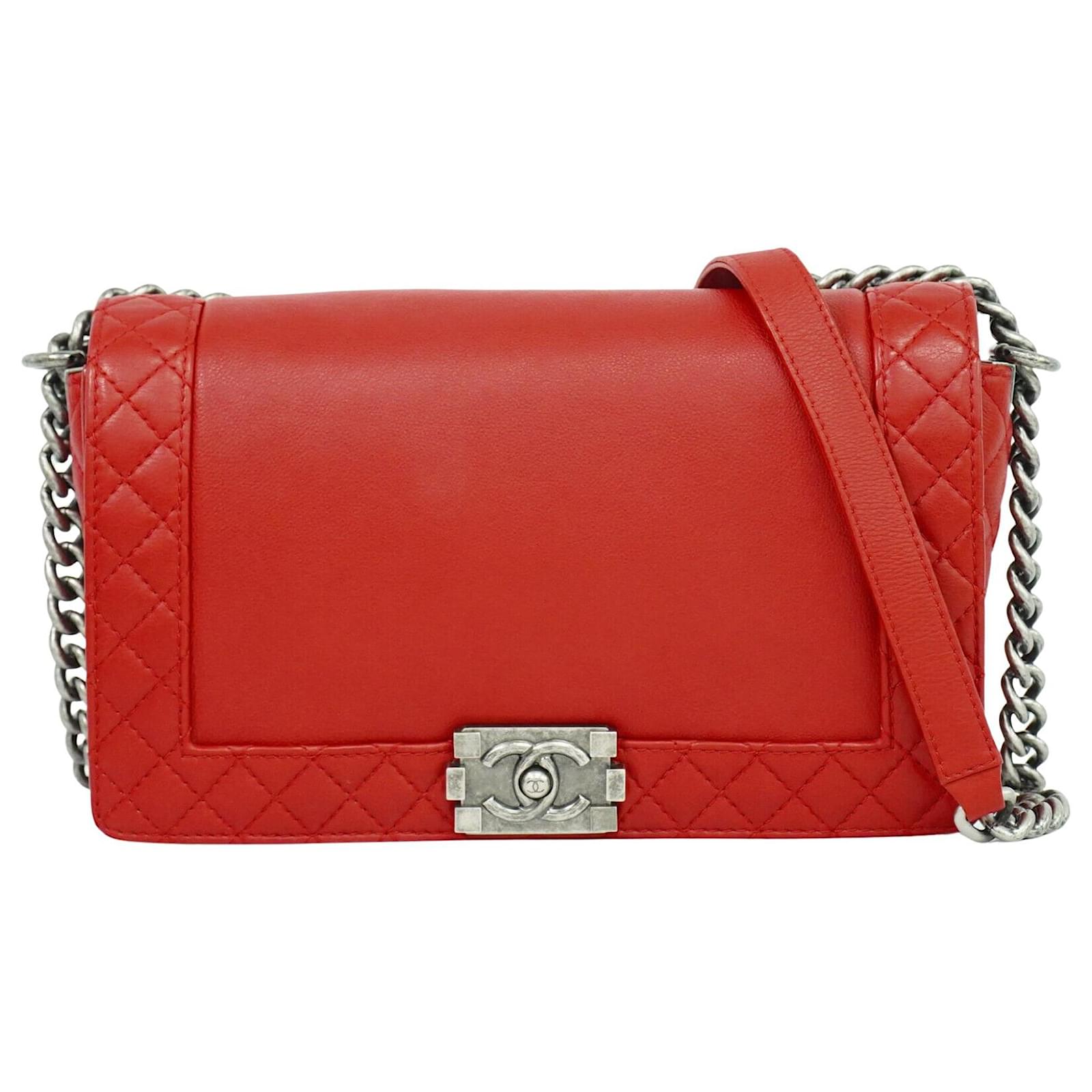 Chanel Boy Red Leather ref.1732479 - Joli Closet