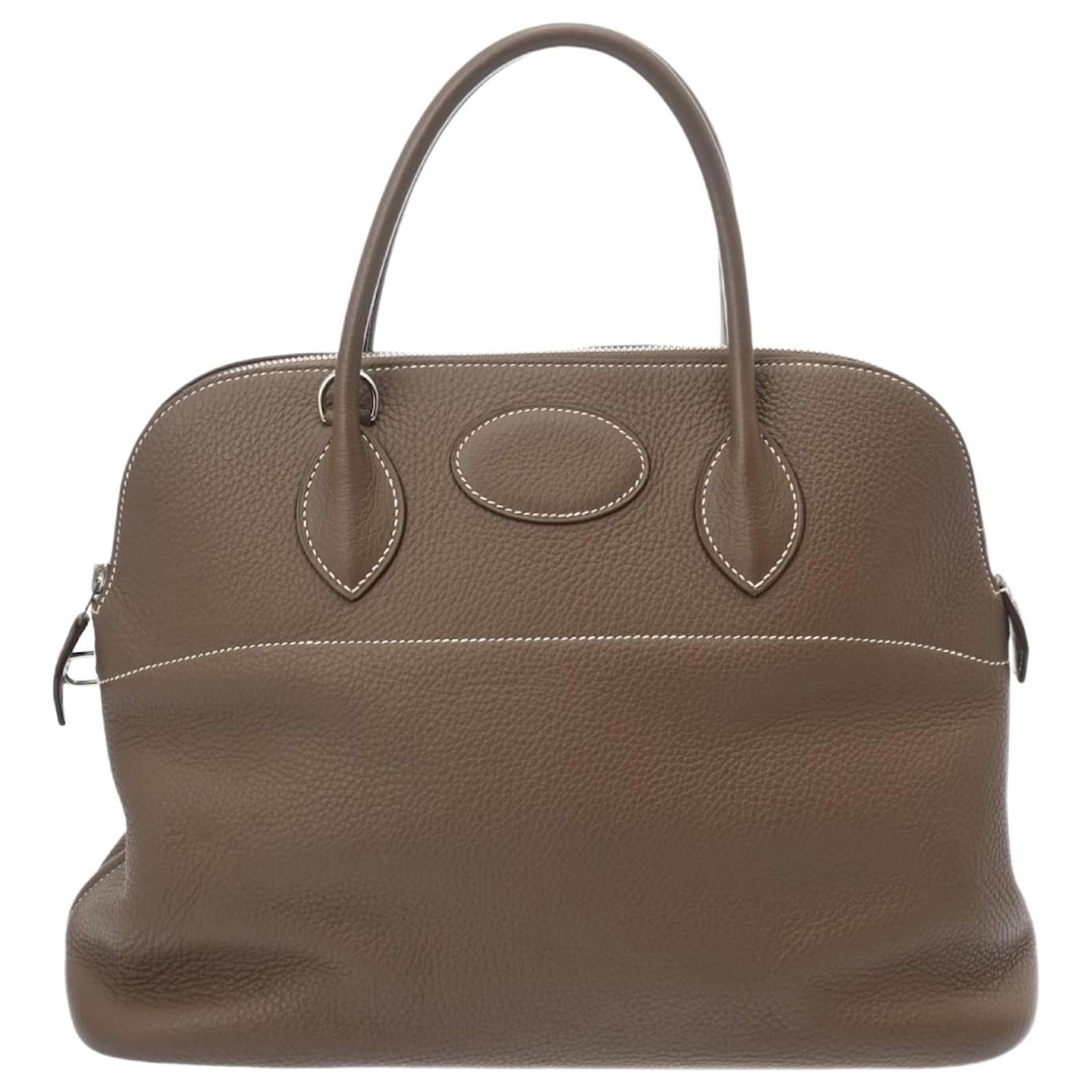 Hermès Hermes Bolide 37 Handbag in Etoupe Gray Taupe Leather ref ...