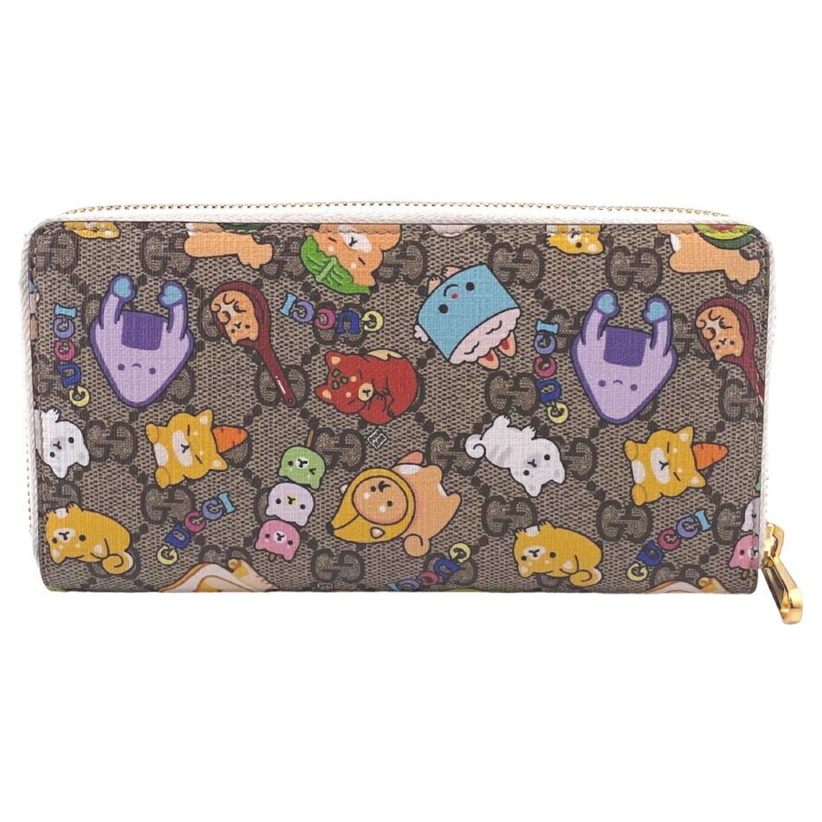 Gucci Beige Animal Print Long Wallet Plastic ref.1732783 - Joli Closet