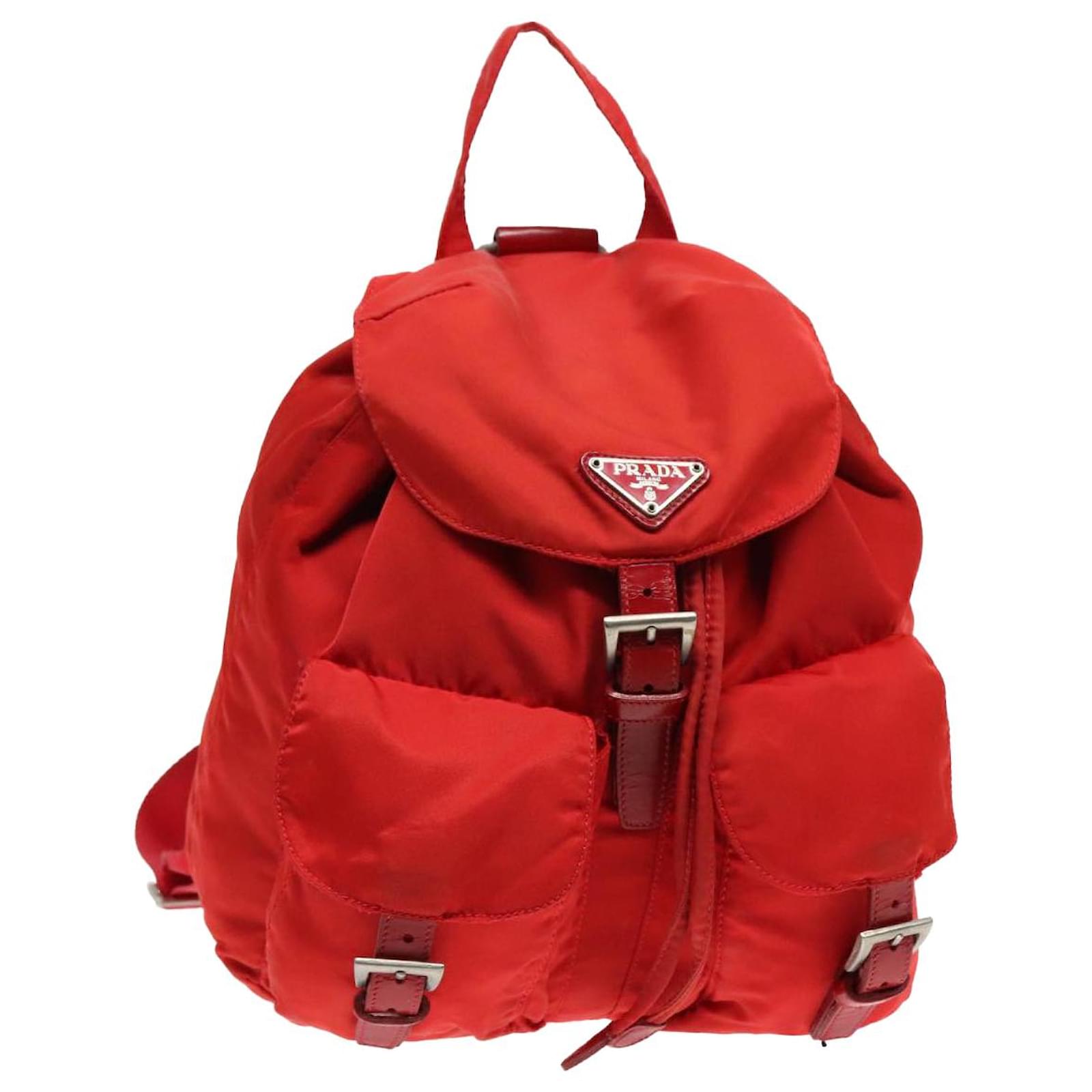 PRADA Backpack Nylon Red Auth 94000 ref.1735084 - Joli Closet
