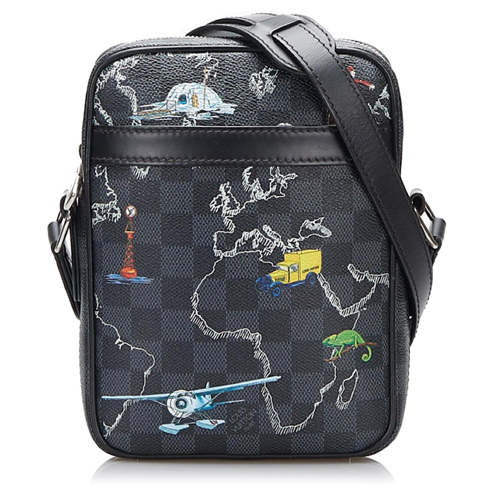 Black Louis Vuitton Damier Graphite Renaissance Map Danube Slim PM ...