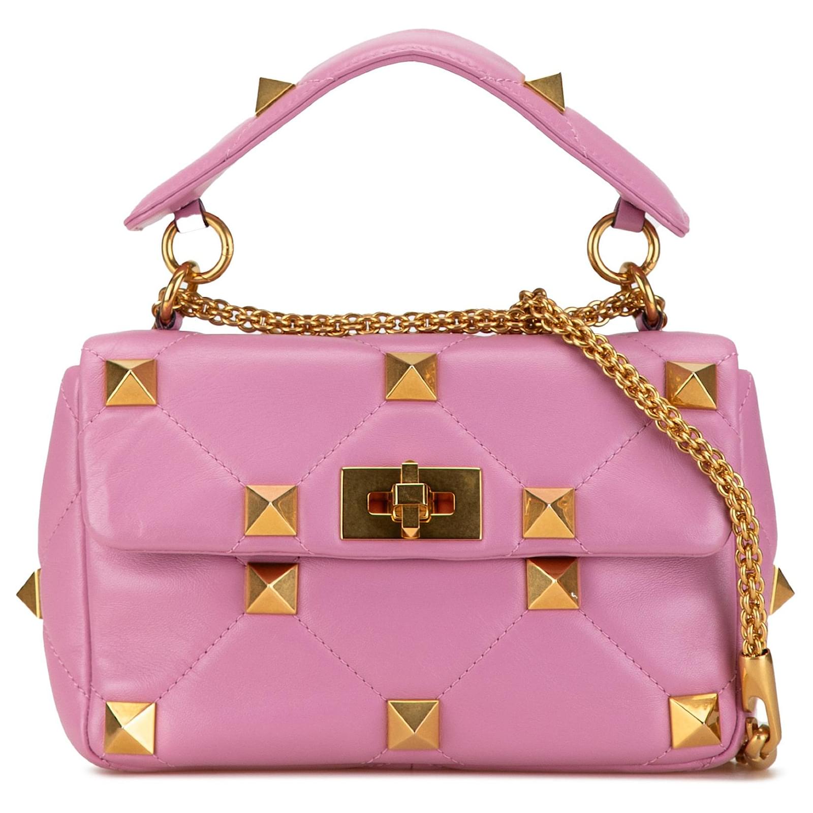 Pink Valentino Medium Nappa Roman Stud Satchel Leather ref.1735465 ...