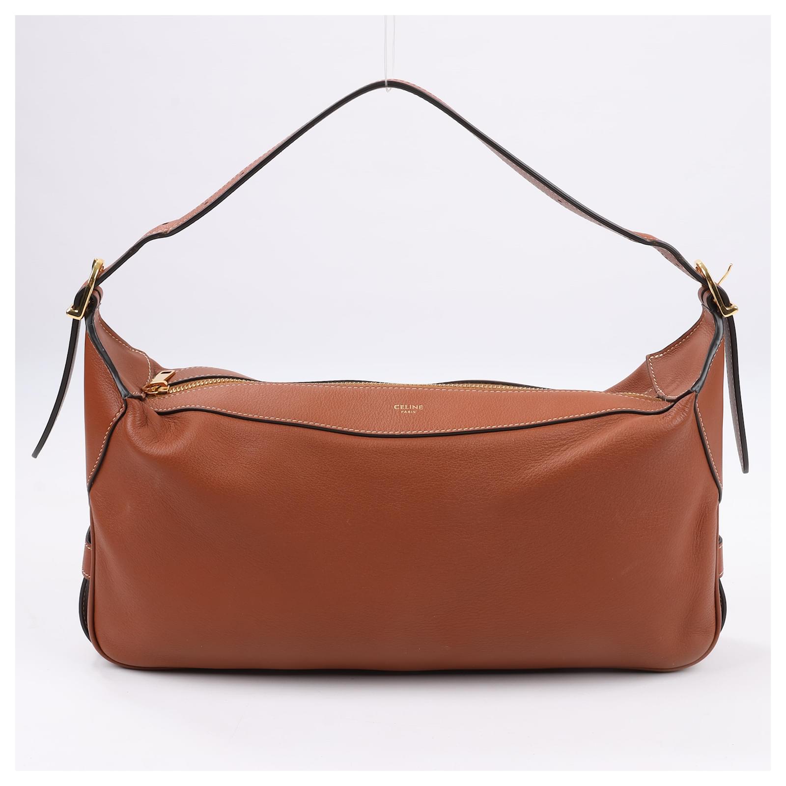 Céline CELINE Supple Calfskin Medium Romy Shoulder Bag in Brown Leather ...