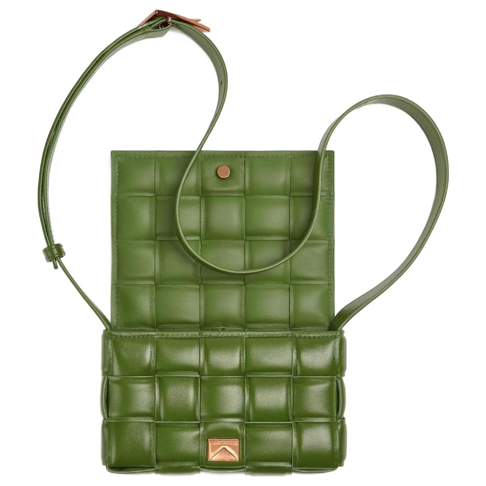 BOTTEGA VENETA Small Padded Cassette Bag in Intreccio Leather avocado ...