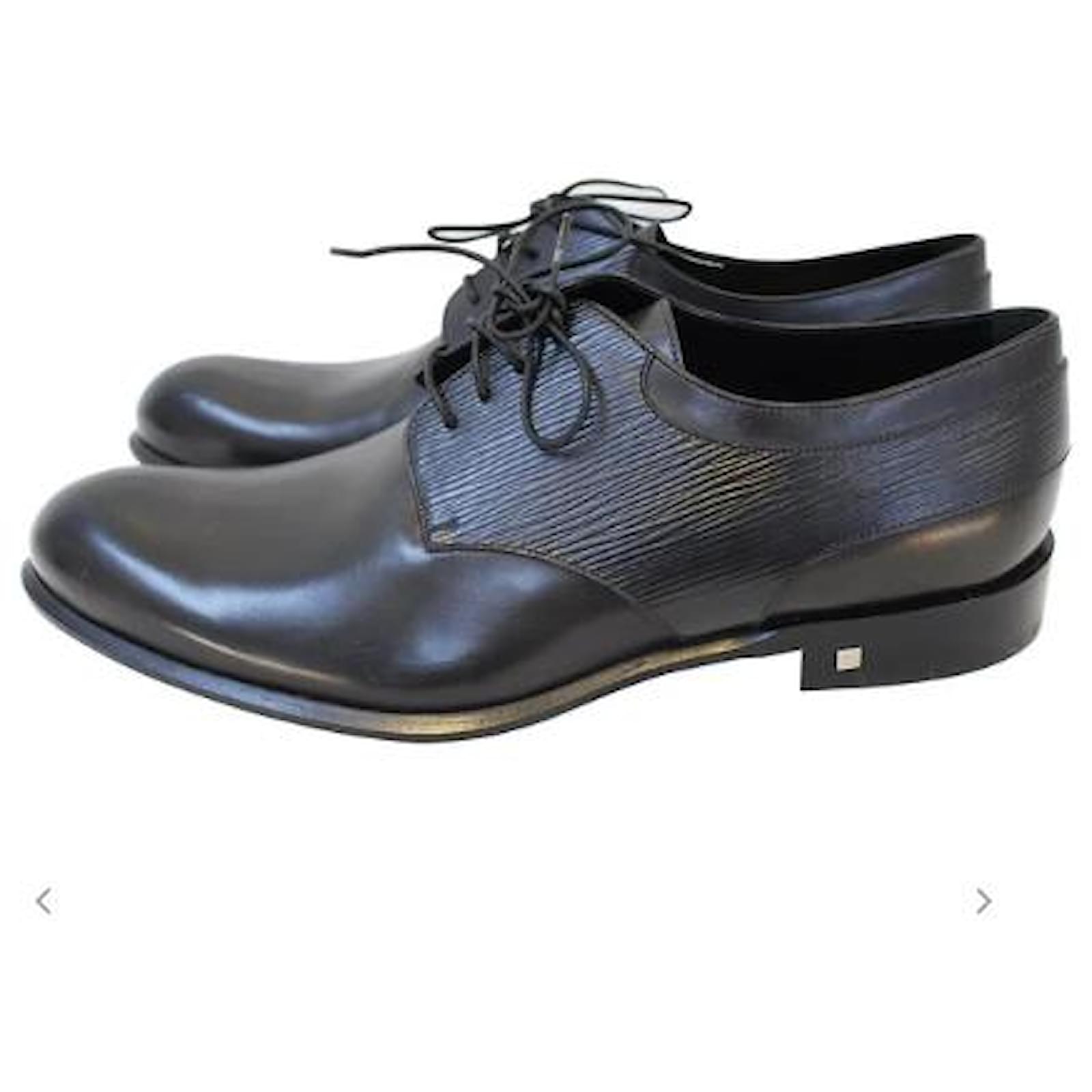 Louis Vuitton Richelieu Black Epi Lace ups Men s Dress Shoes