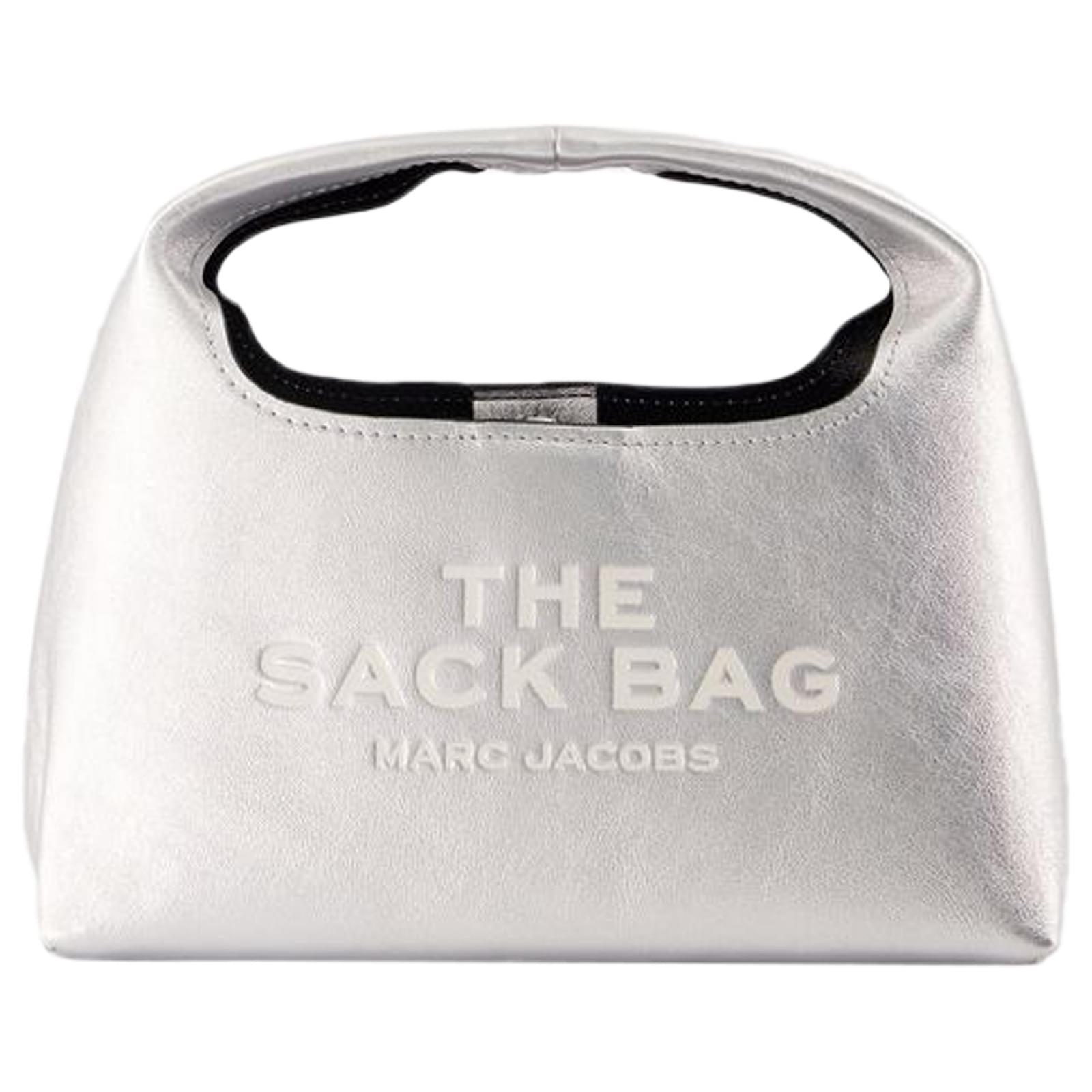 The Mini Sack Purse - Marc Jacobs - Leather - Silver Silvery Metallic ...