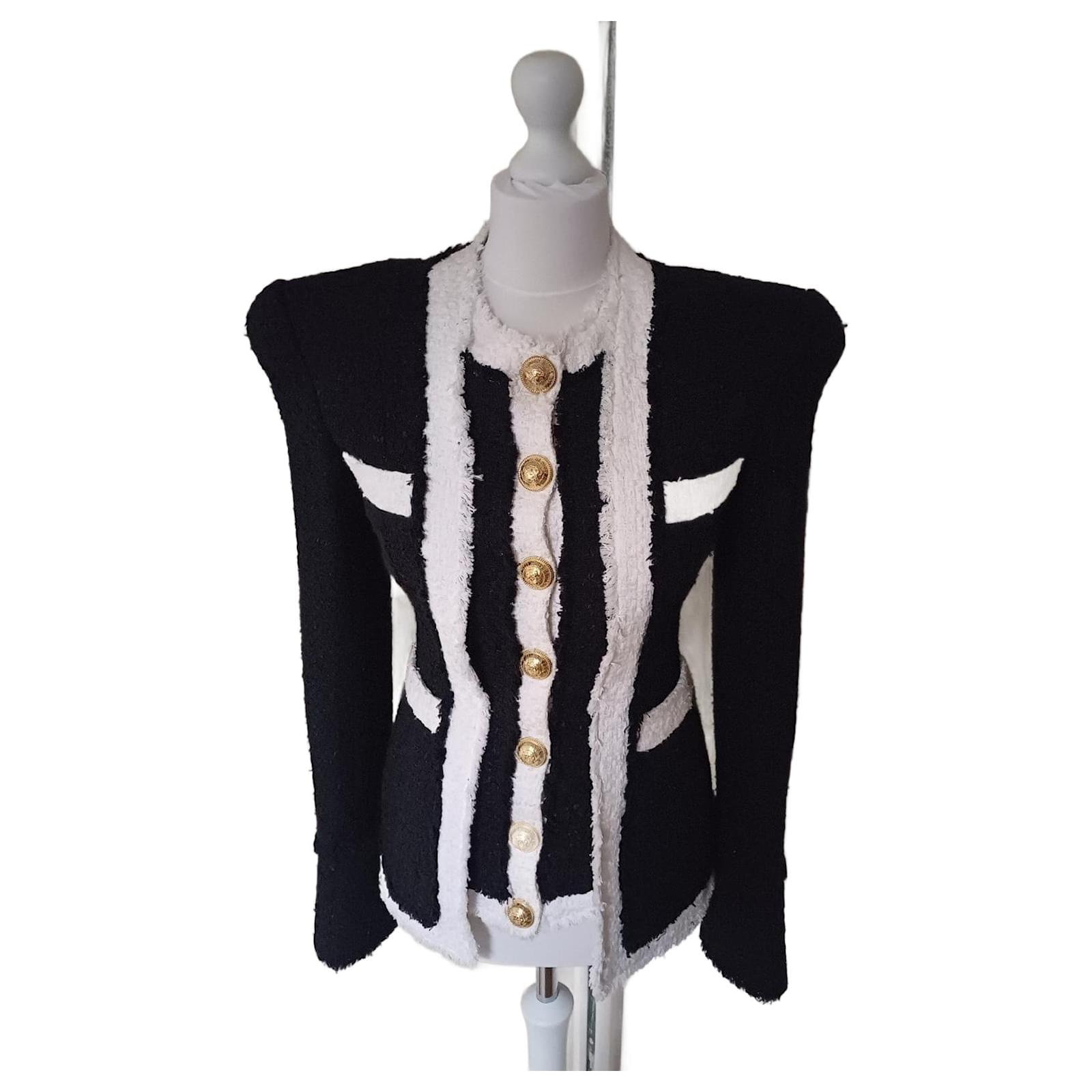 Balmain Short Jacket Black Acrylic ref.1737985 - Joli Closet