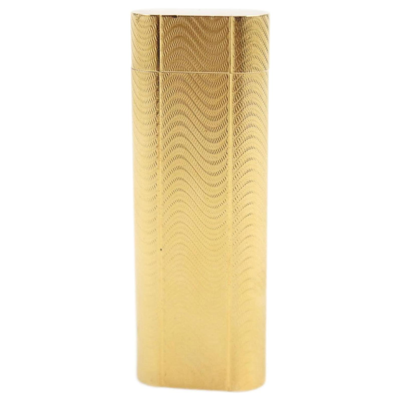 Cartier Wave Pattern Oval Roller Lighter Gold Golden Metal ref.1738891 ...