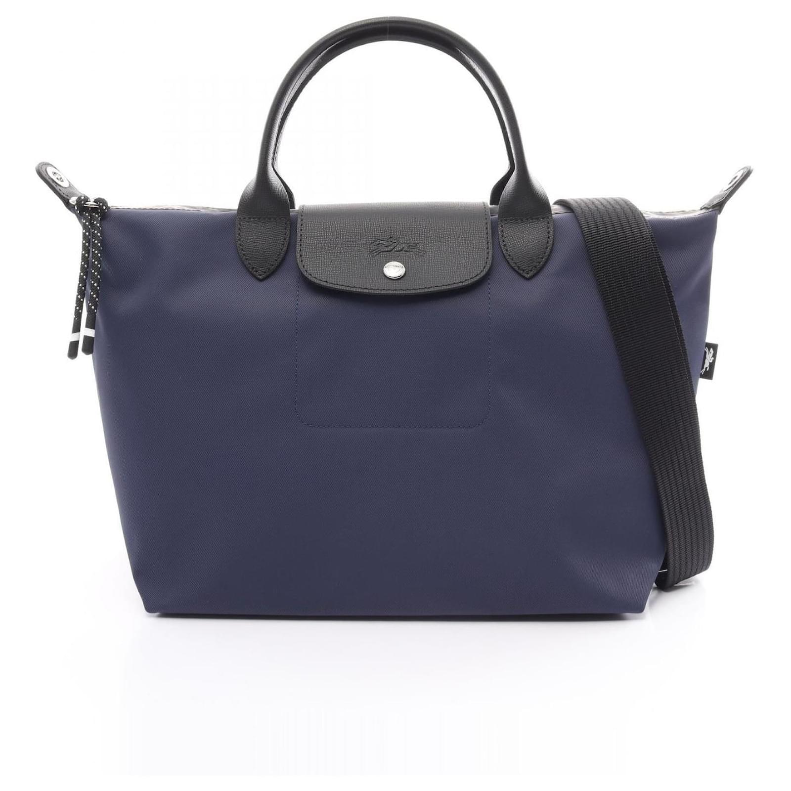 Longchamp Le Pliage Energy Leather Polyamide Canvas 2way Bag Blue Cloth ...
