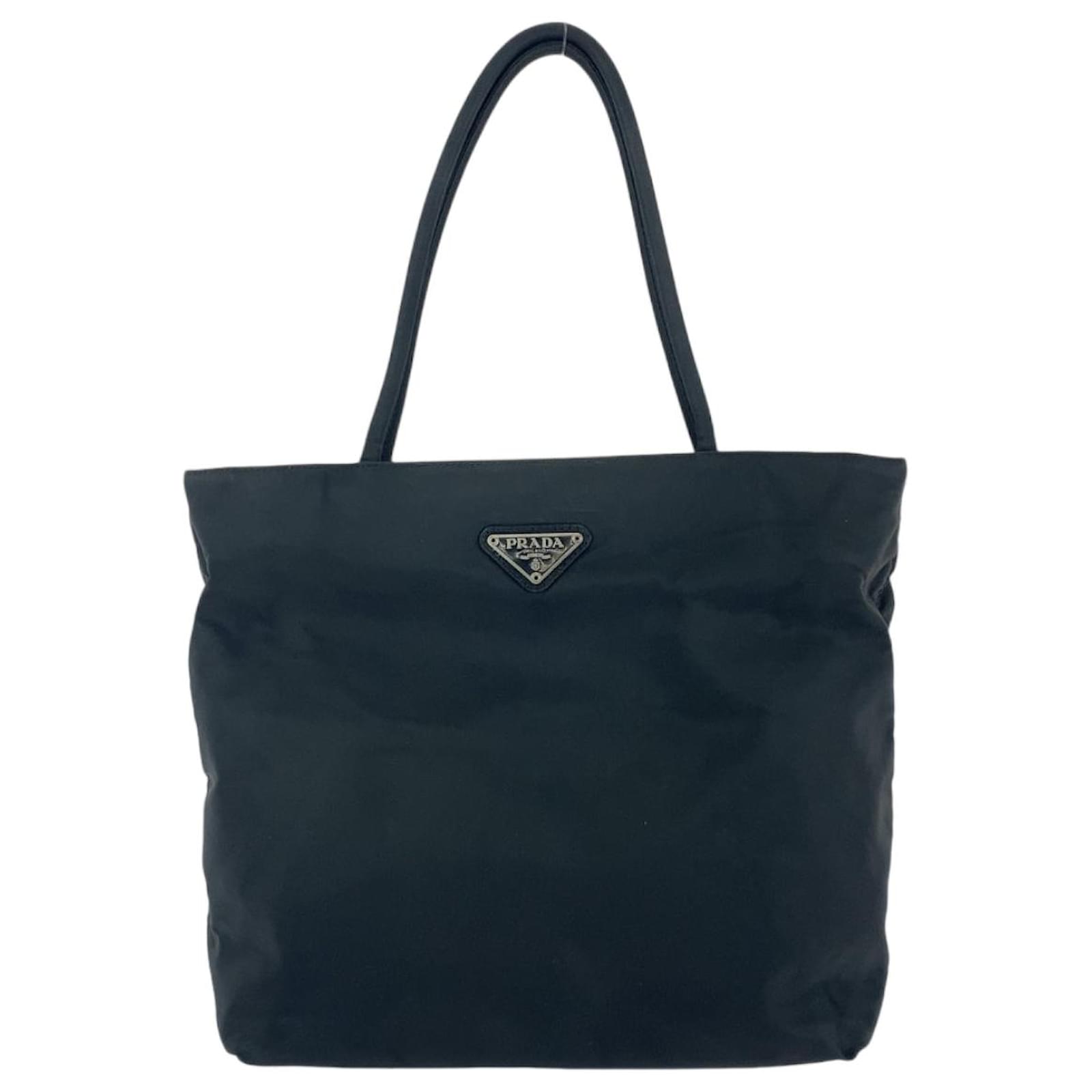 Prada Nylon Tessuto Logo Tote Bag Black Cloth ref.1745886 - Joli Closet