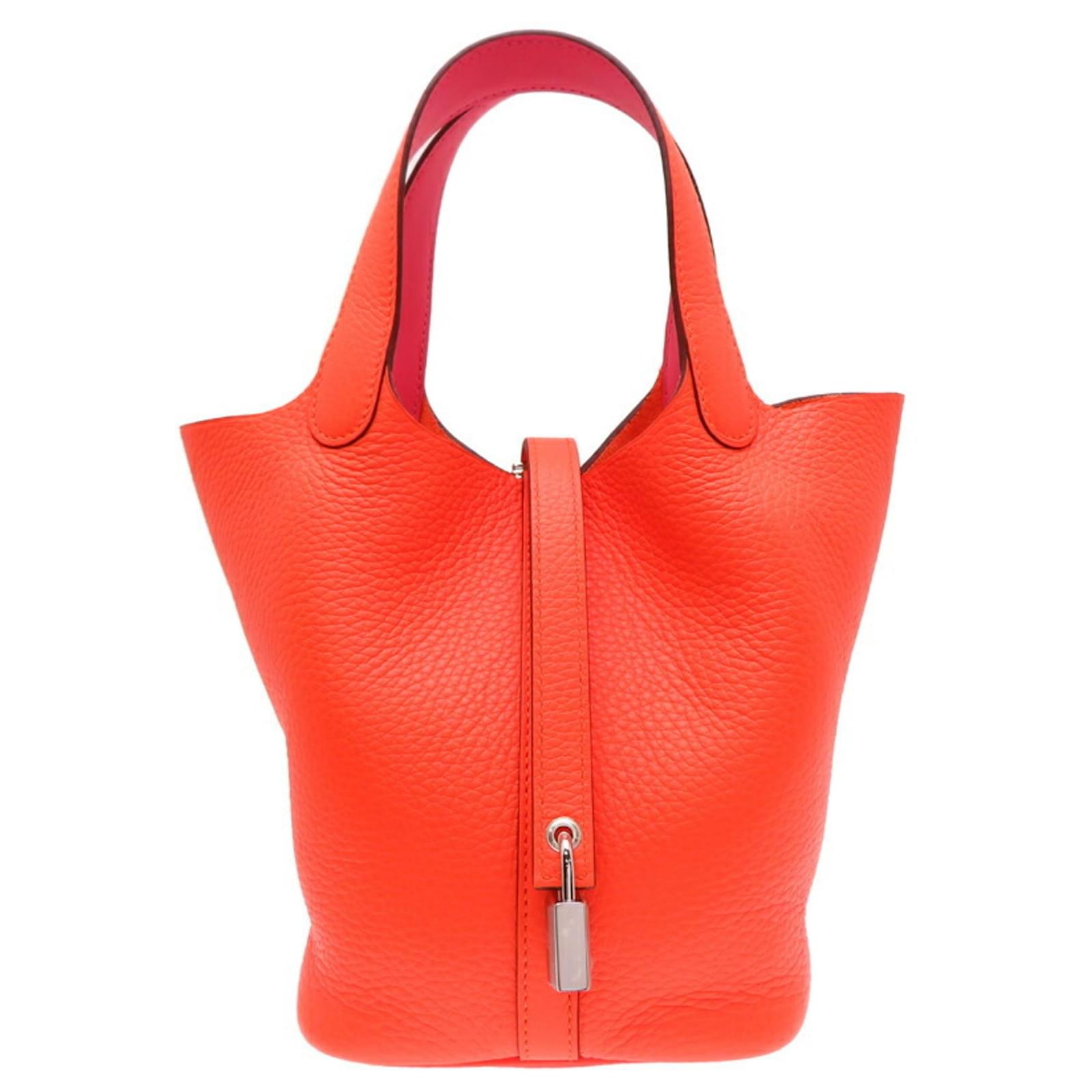 Hermès Hermes W Stamp 2024 Picotin Lock PM Eclat Handbag Pink Orange ...