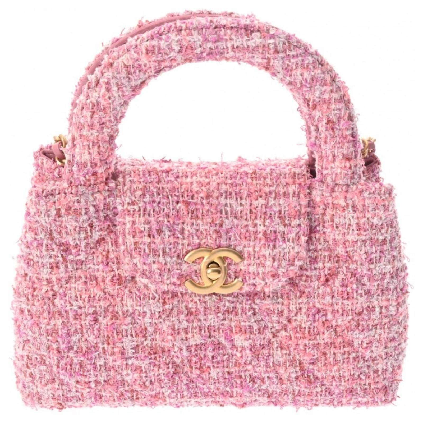 Chanel Matelasse Pink Tweed Handbag ref.1746379 - Joli Closet