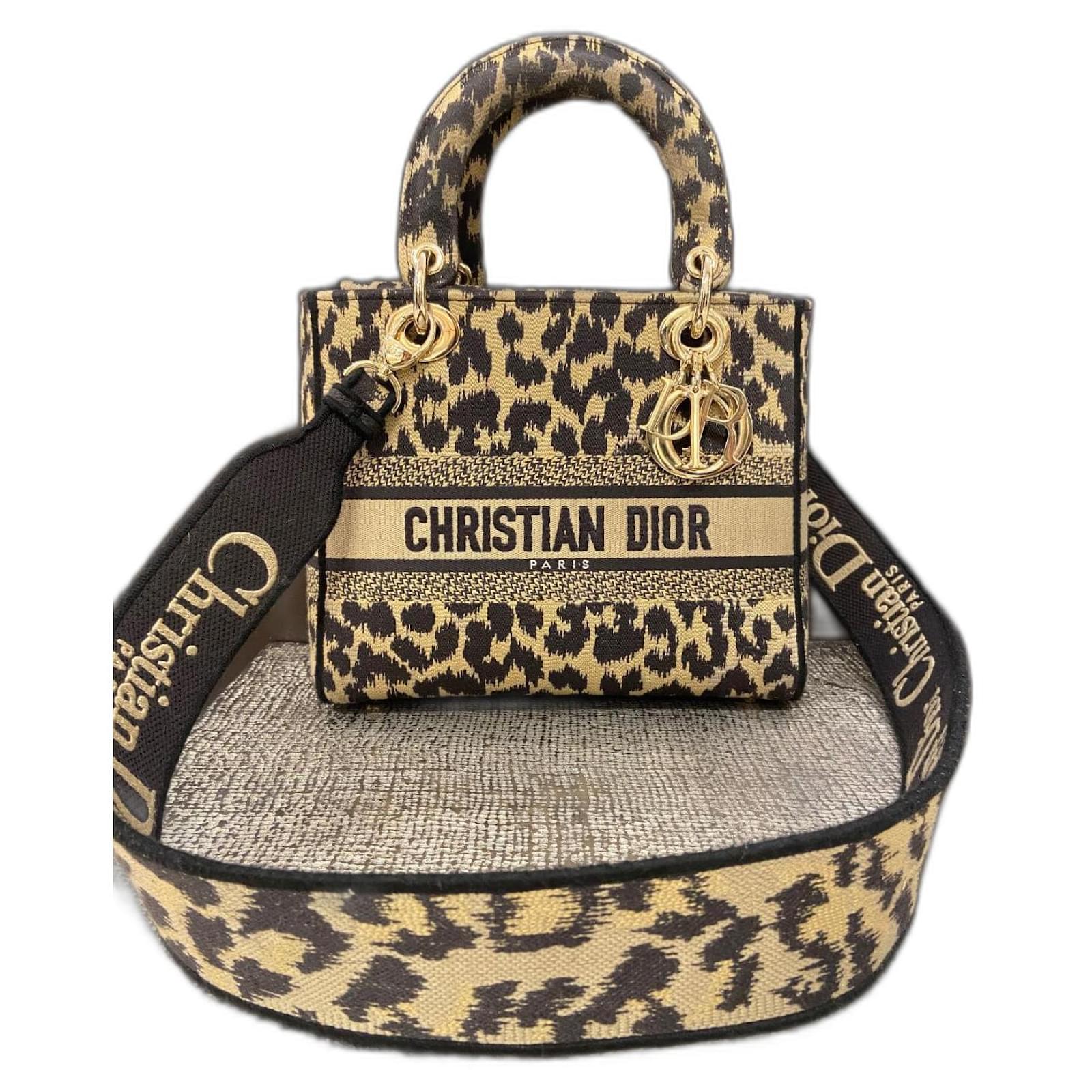 Christian Dior Lady Dior D-Lite leopard bag Leopard print Cloth ref ...