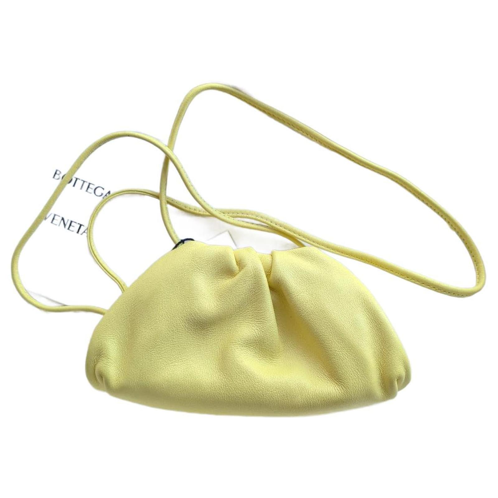 Bottega Veneta Mini Pouch Coin Clutch Yellow Leather ref.1749579 - Joli ...