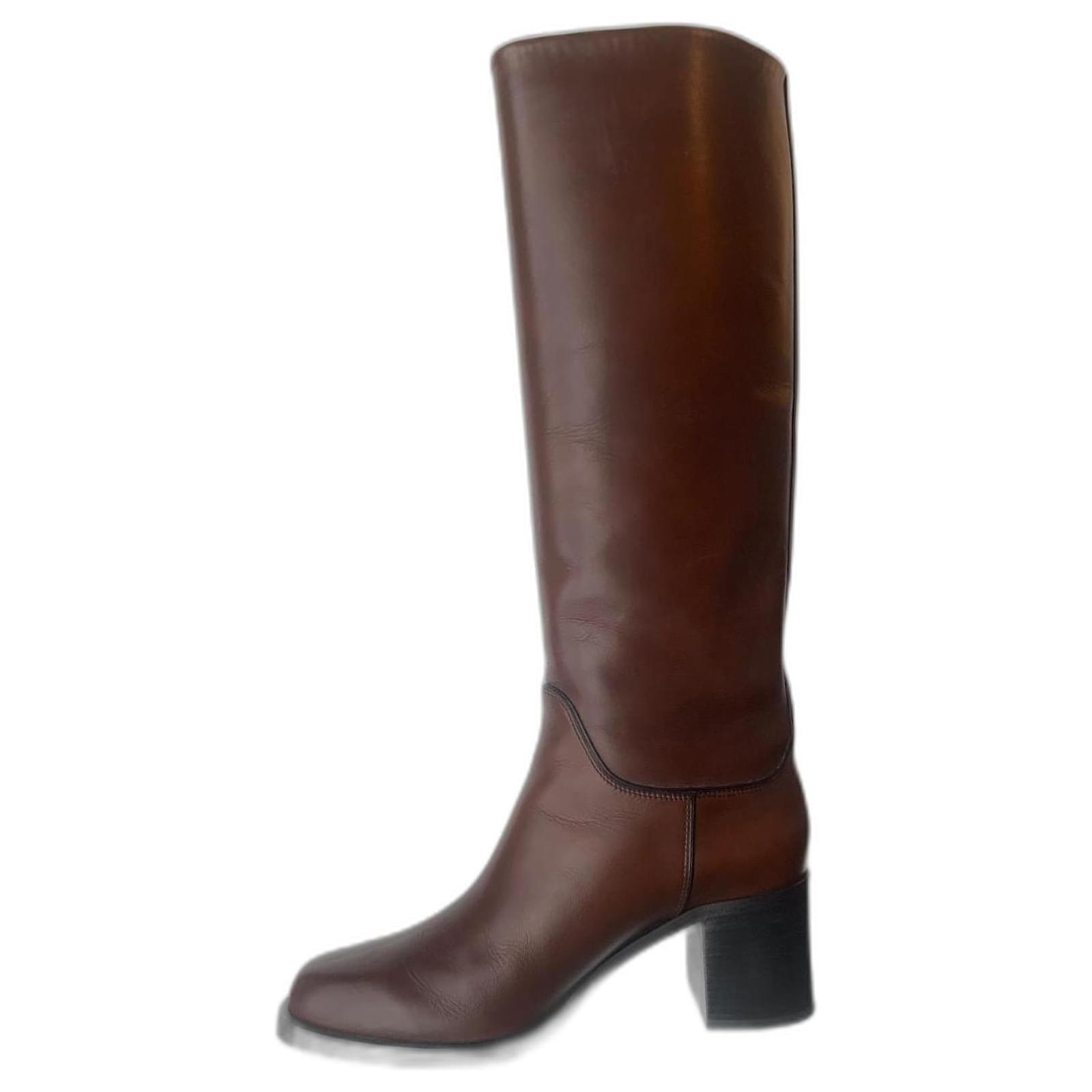 Giorgio Armani Riding boot Light brown Leather ref.1749587 - Joli Closet