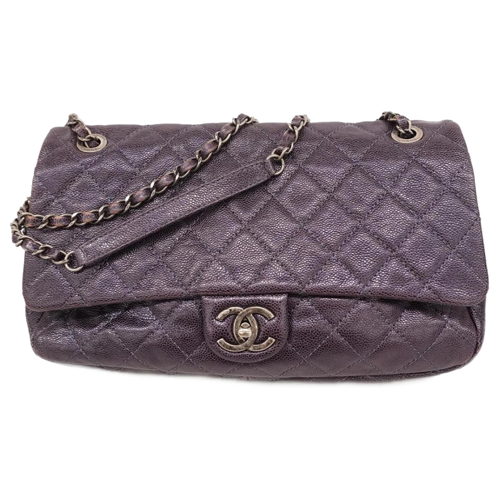 Chanel Purple Caviar Leather Shoulder Bag ref.1749640 - Joli Closet