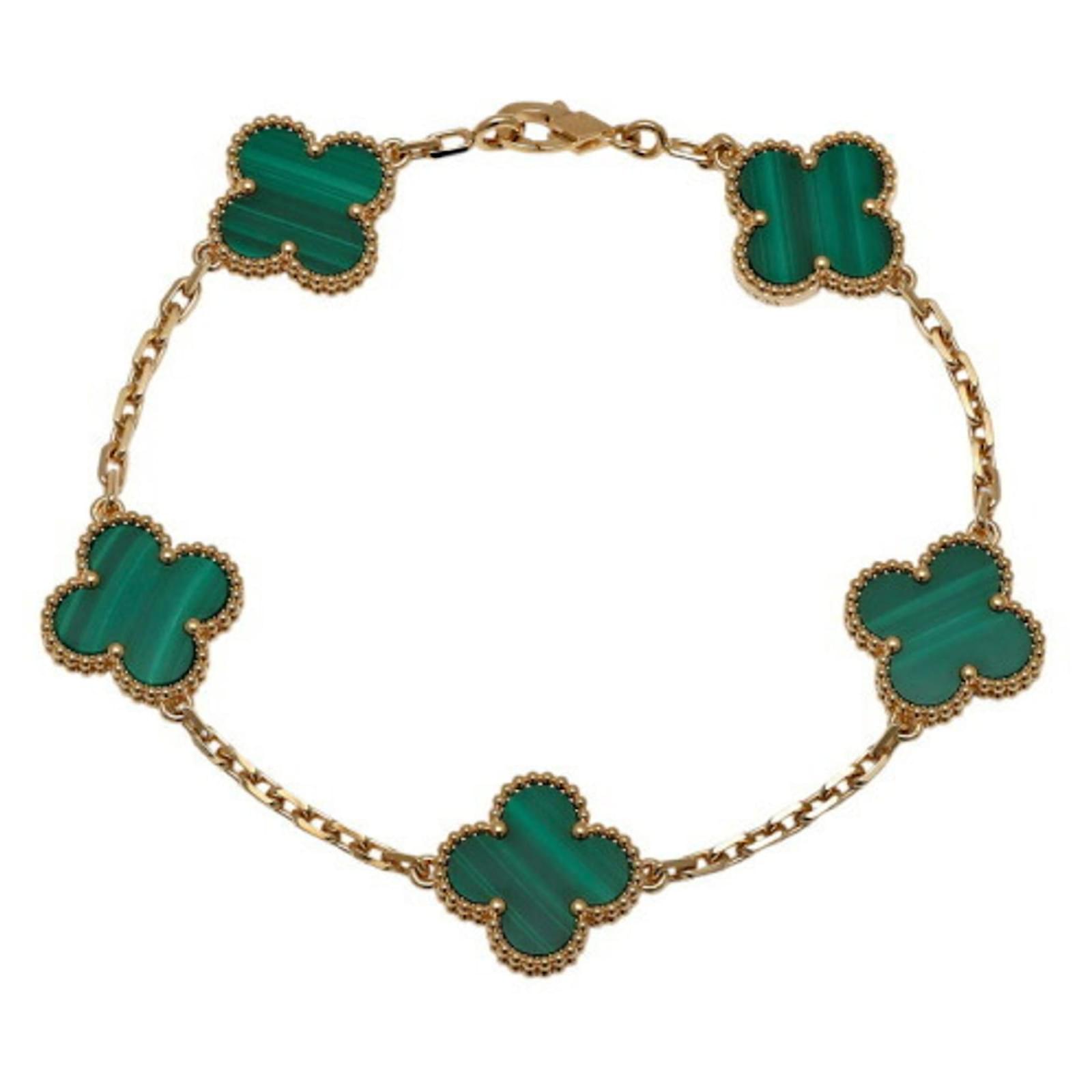 Van Cleef & Arpels Alhambra 5 Motif Charm Bracelet Yellow gold ref ...