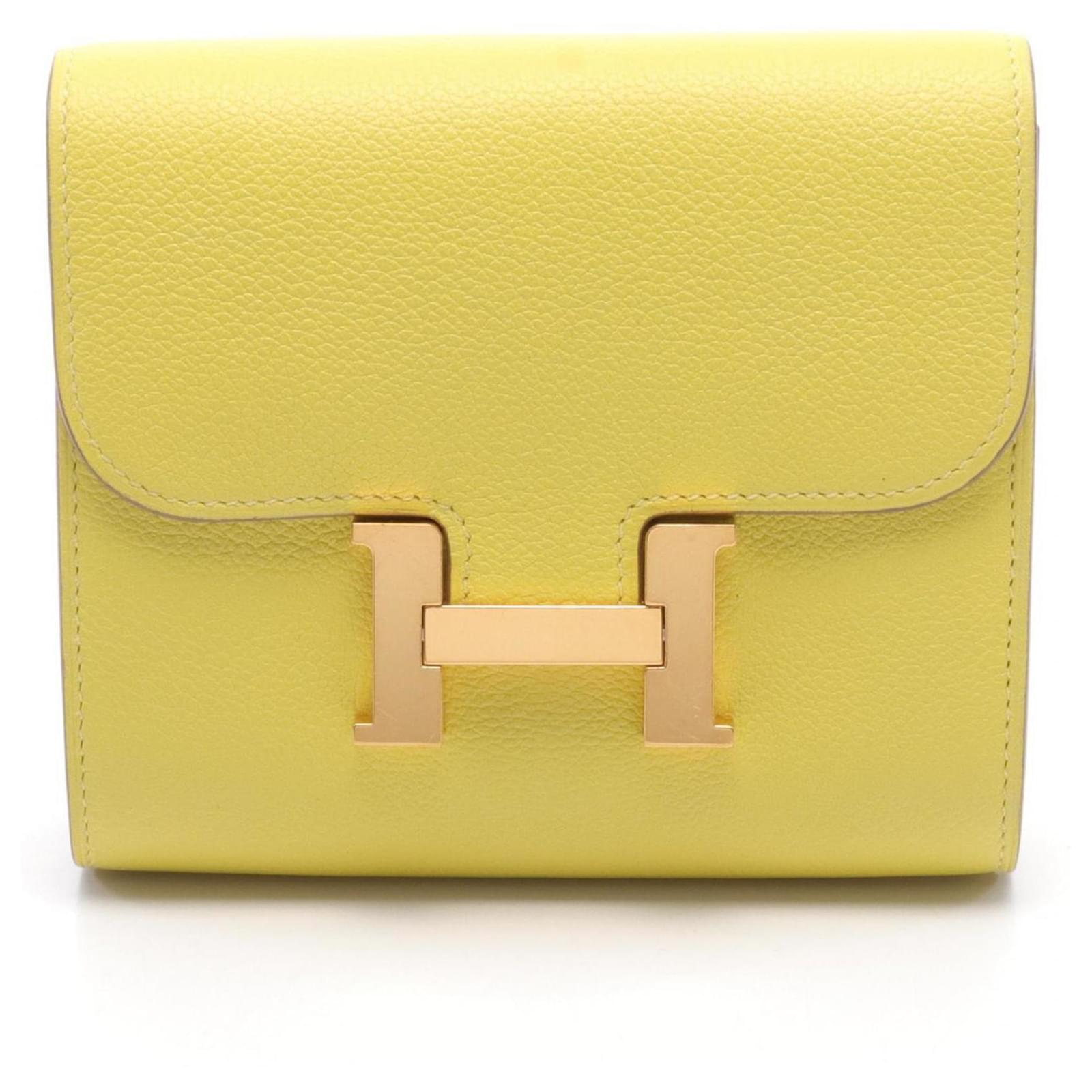 Hermès Hermes Constance Compact Bi-fold Wallet Yellow ref.1750745 ...