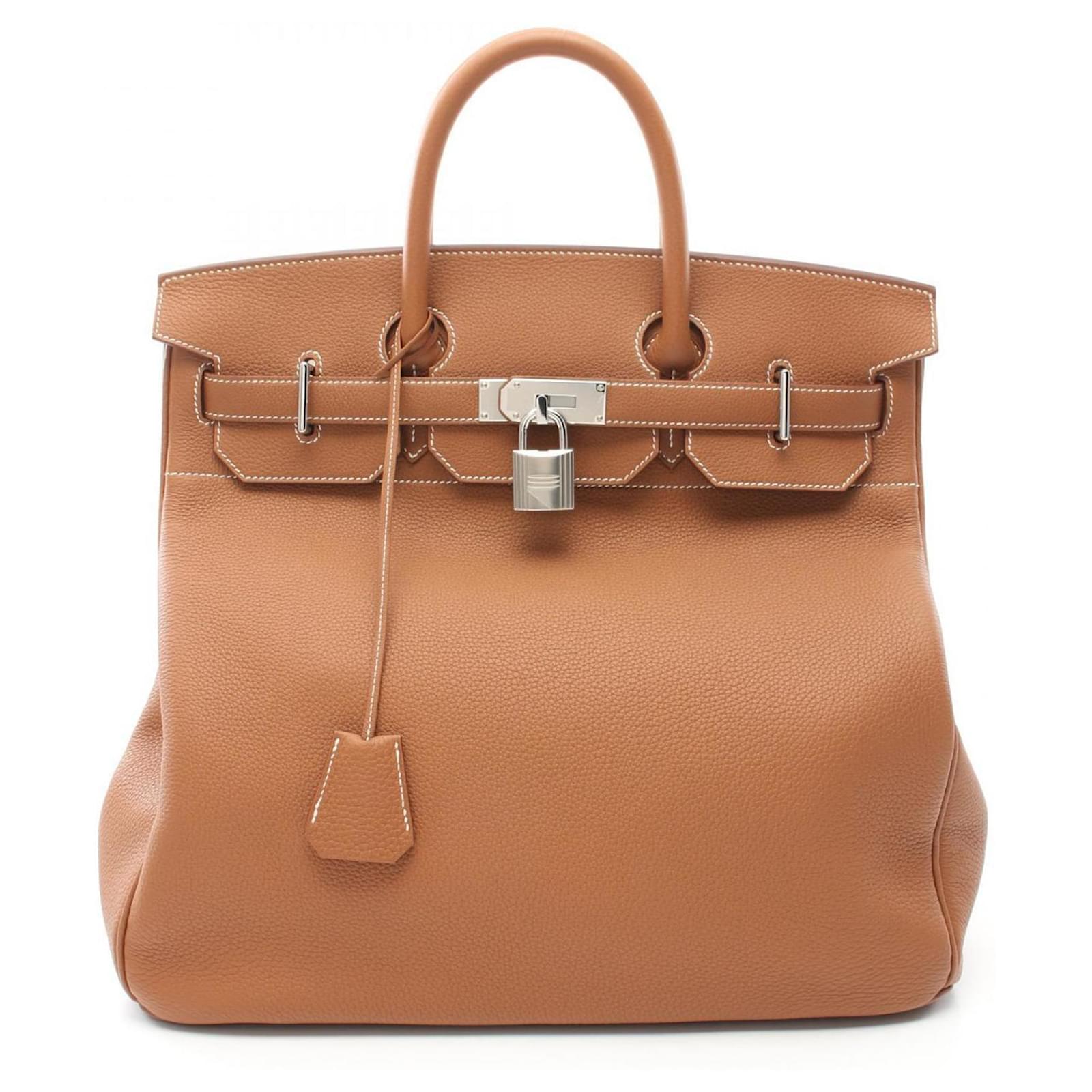 Hermès Hermes HERMES Haute Couture 40 Boston Bag Brown Golden Leather ...