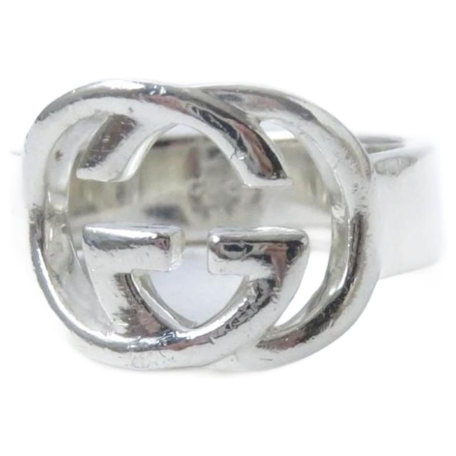 Gucci Interlocking G Silver Ring Silvery Metallic Metal ref.1751790 ...