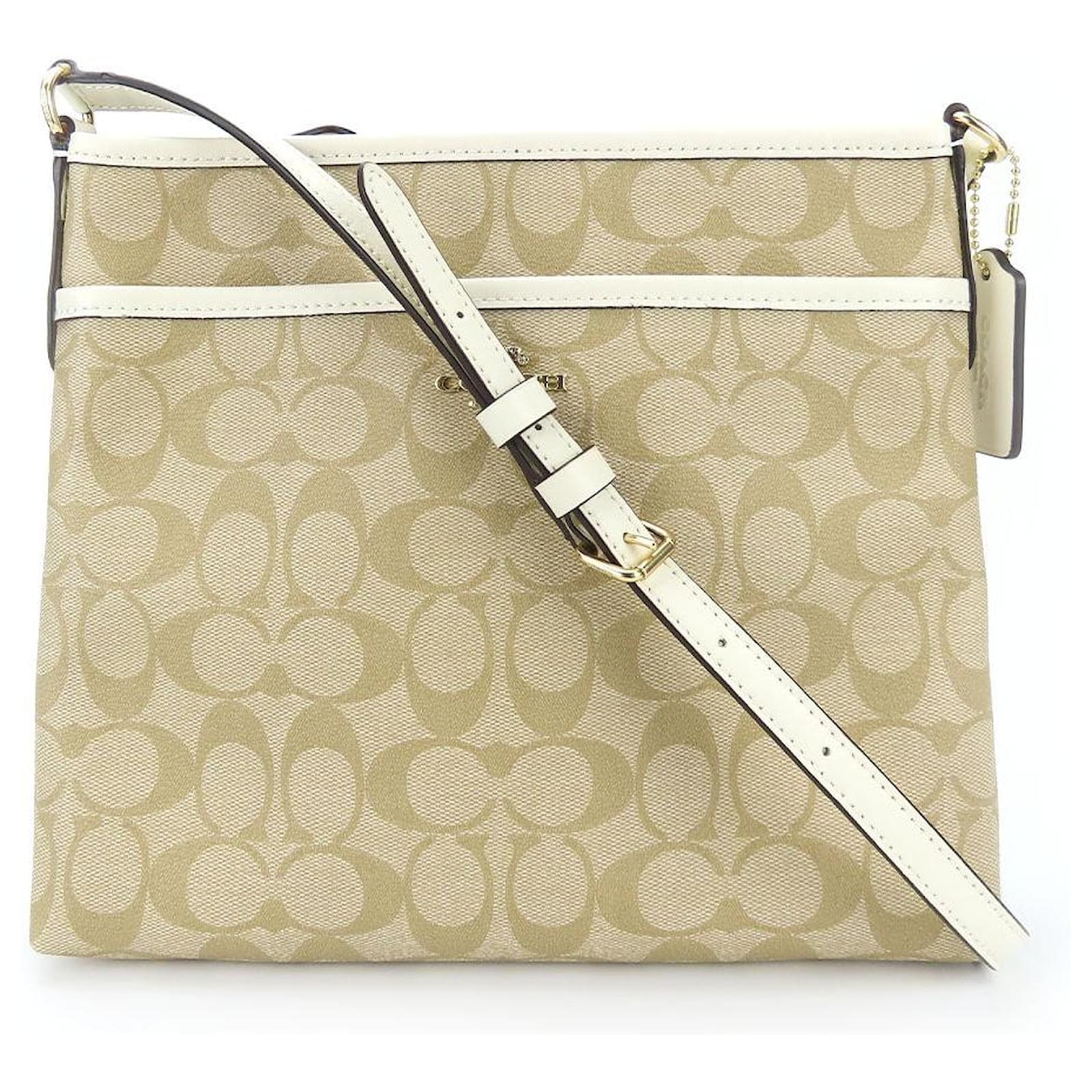 Coach Pvc Leather Shoulder Bag Brown Beige Plastic ref.1751985 - Joli ...