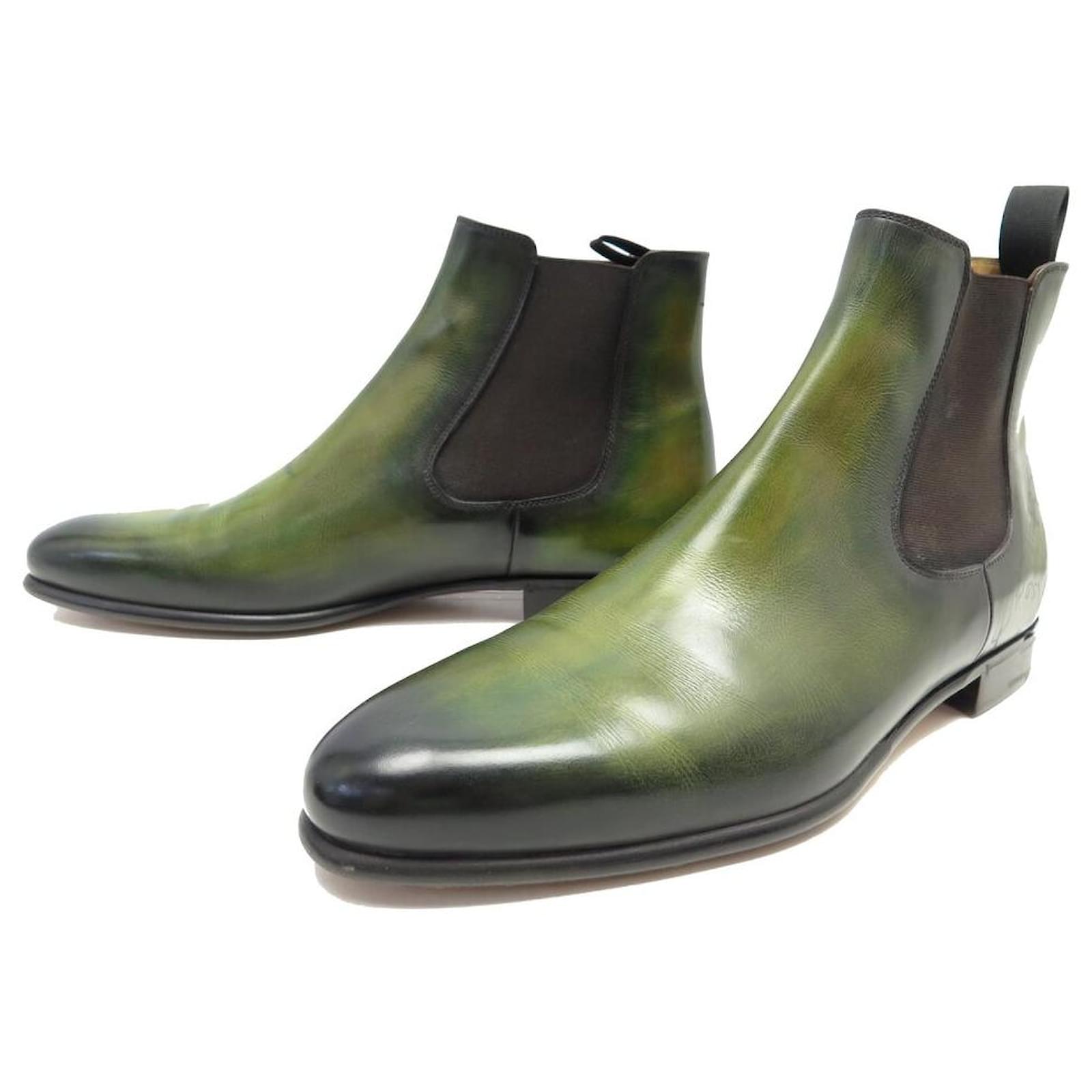 NINE BERLUTI SHOES ANKLE BOOTS S4077 CURSIVE GALET LEATHER SCRITTO 8.5 ...