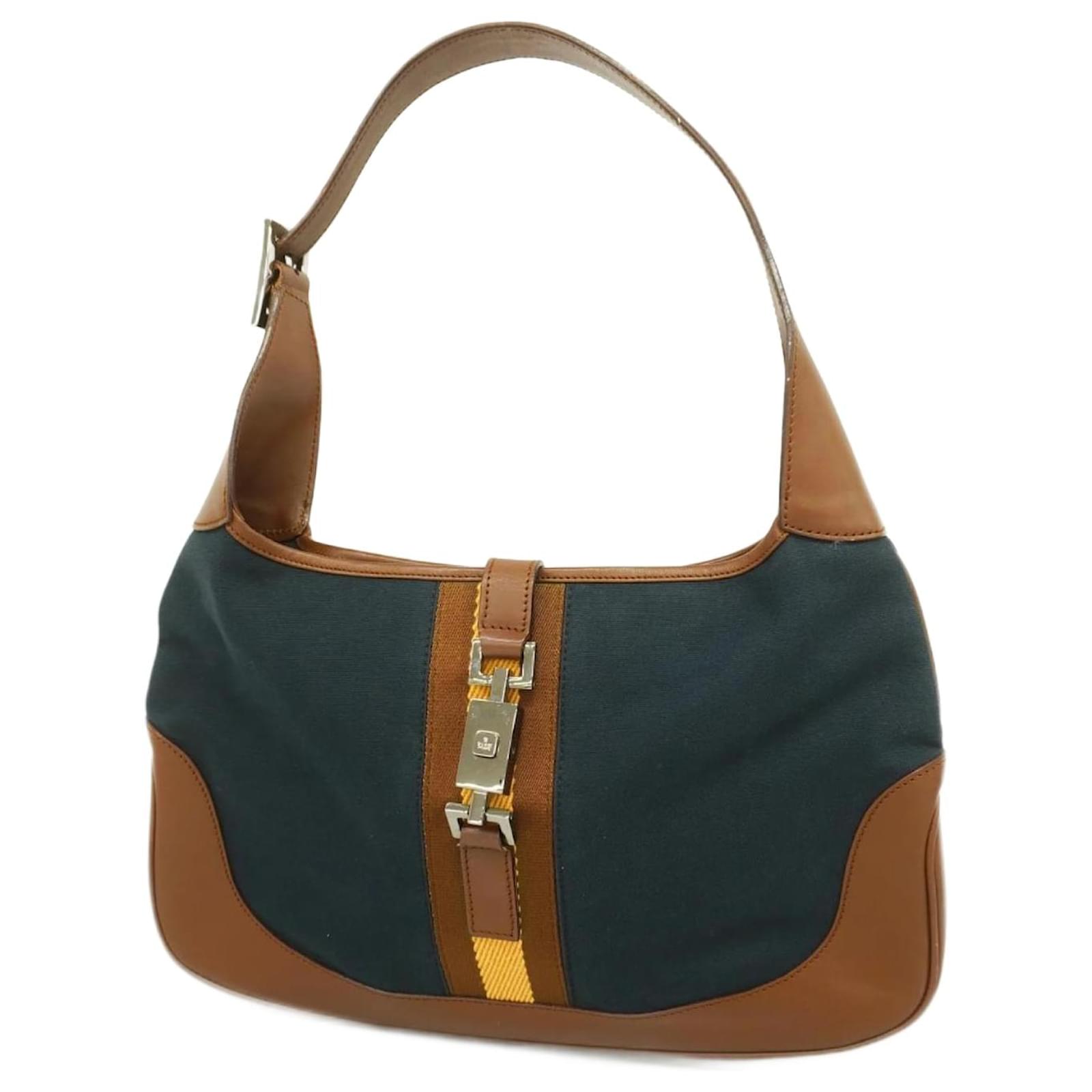 Gucci Shoulder Bag Jackie 001 Brown Black Cloth ref.1753579 - Joli Closet