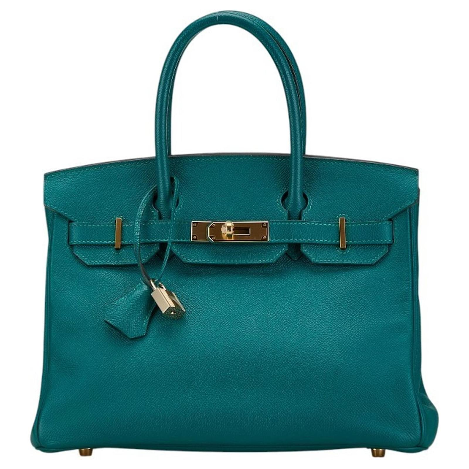 Hermès Hermes Birkin 30 Handbag in Verdi Vertigo Green Leather ref ...