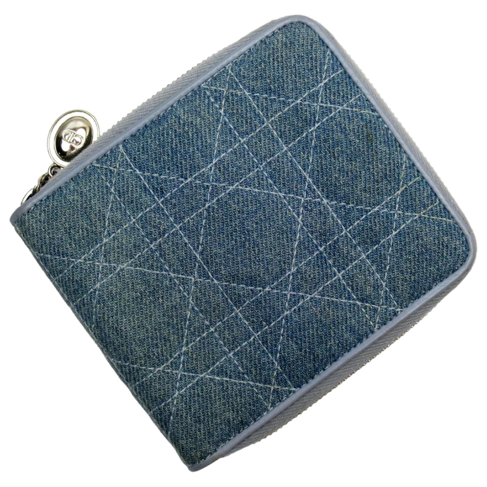Christian Dior Bi-fold Wallet in Blue Denim ref.1755089 - Joli Closet