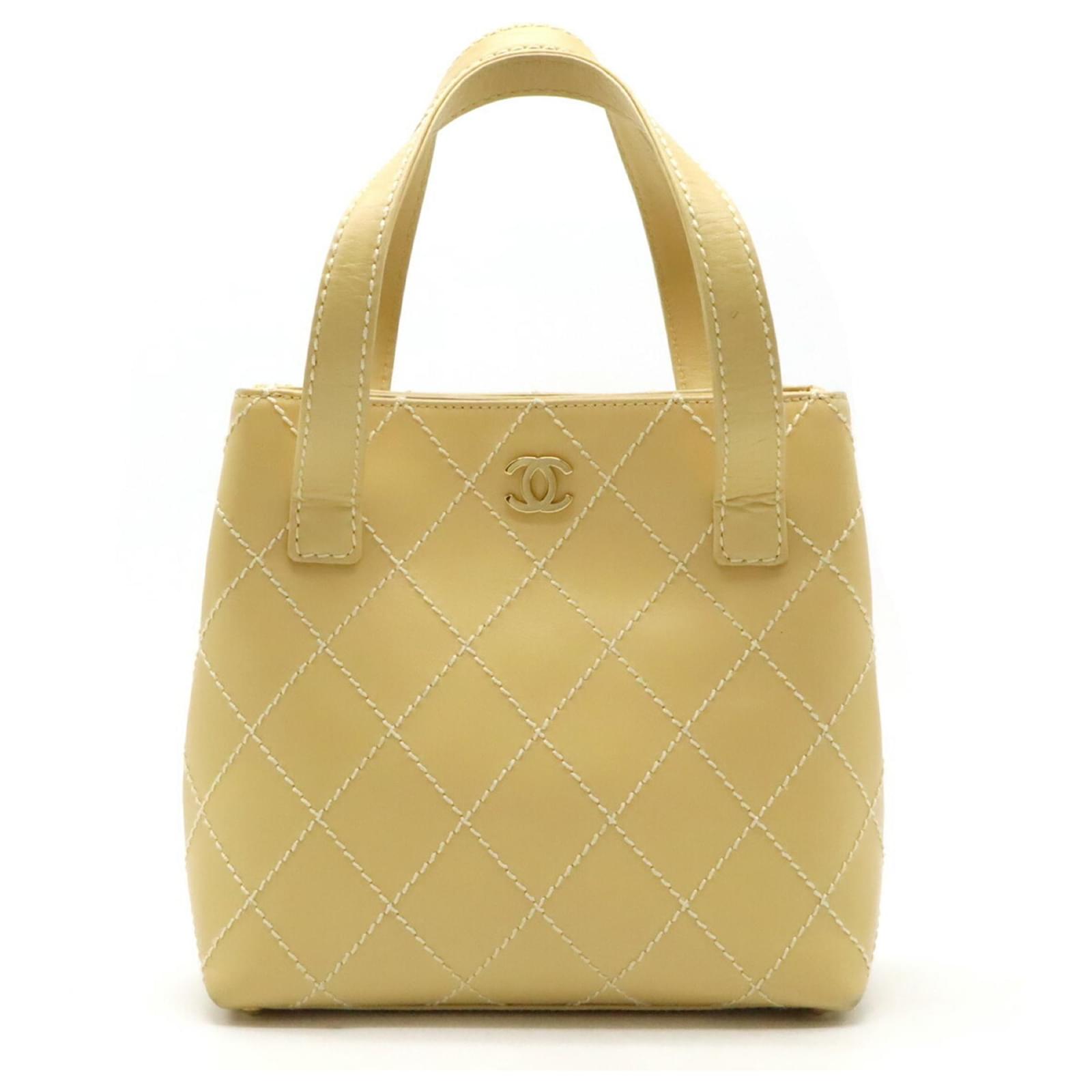 Chanel Wild Stitch Coco Mark Handbag Tote Bag Beige Leather ref.1755597 ...