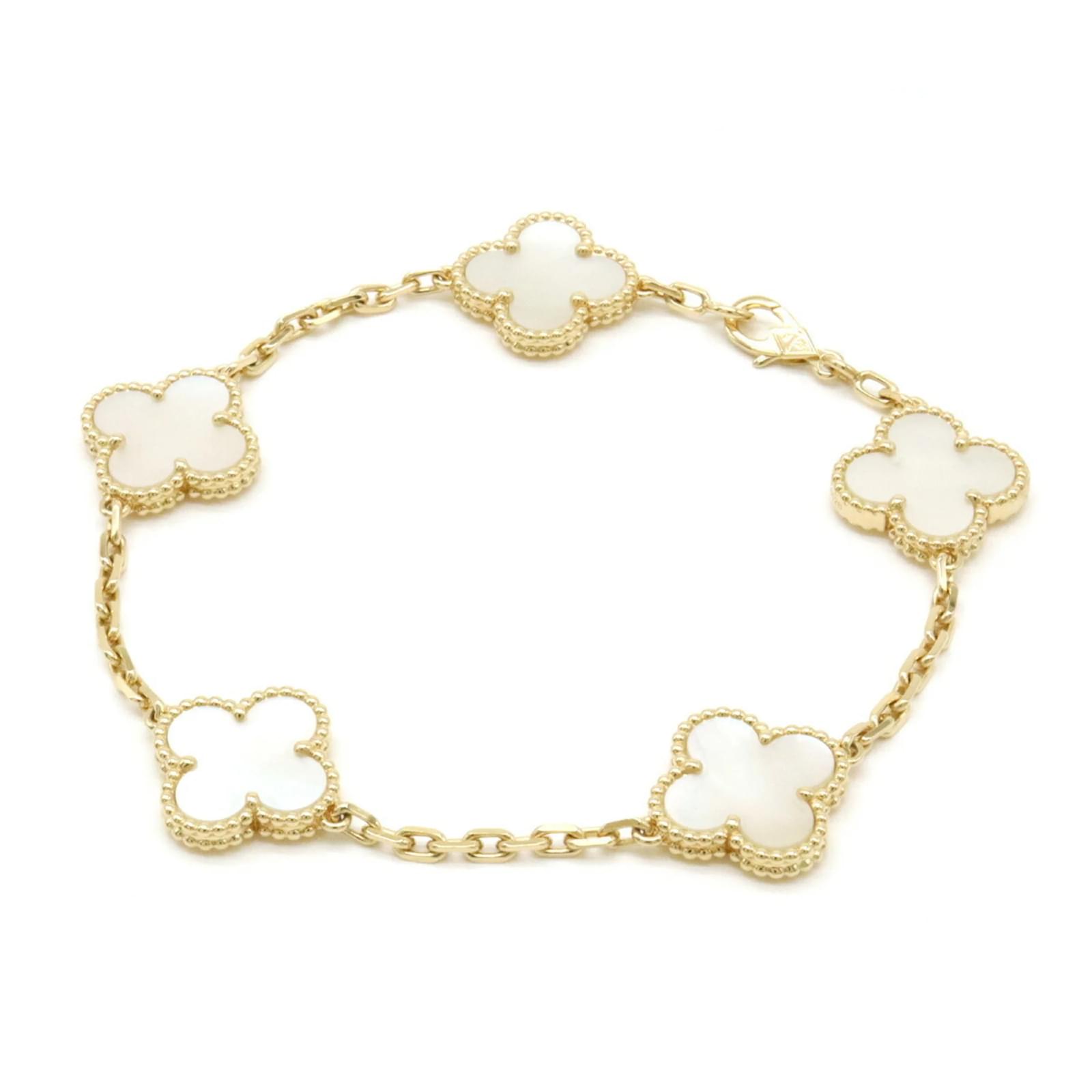 Van Cleef & Arpels VCA Alhambra Charm Bracelet Golden Yellow gold ref ...