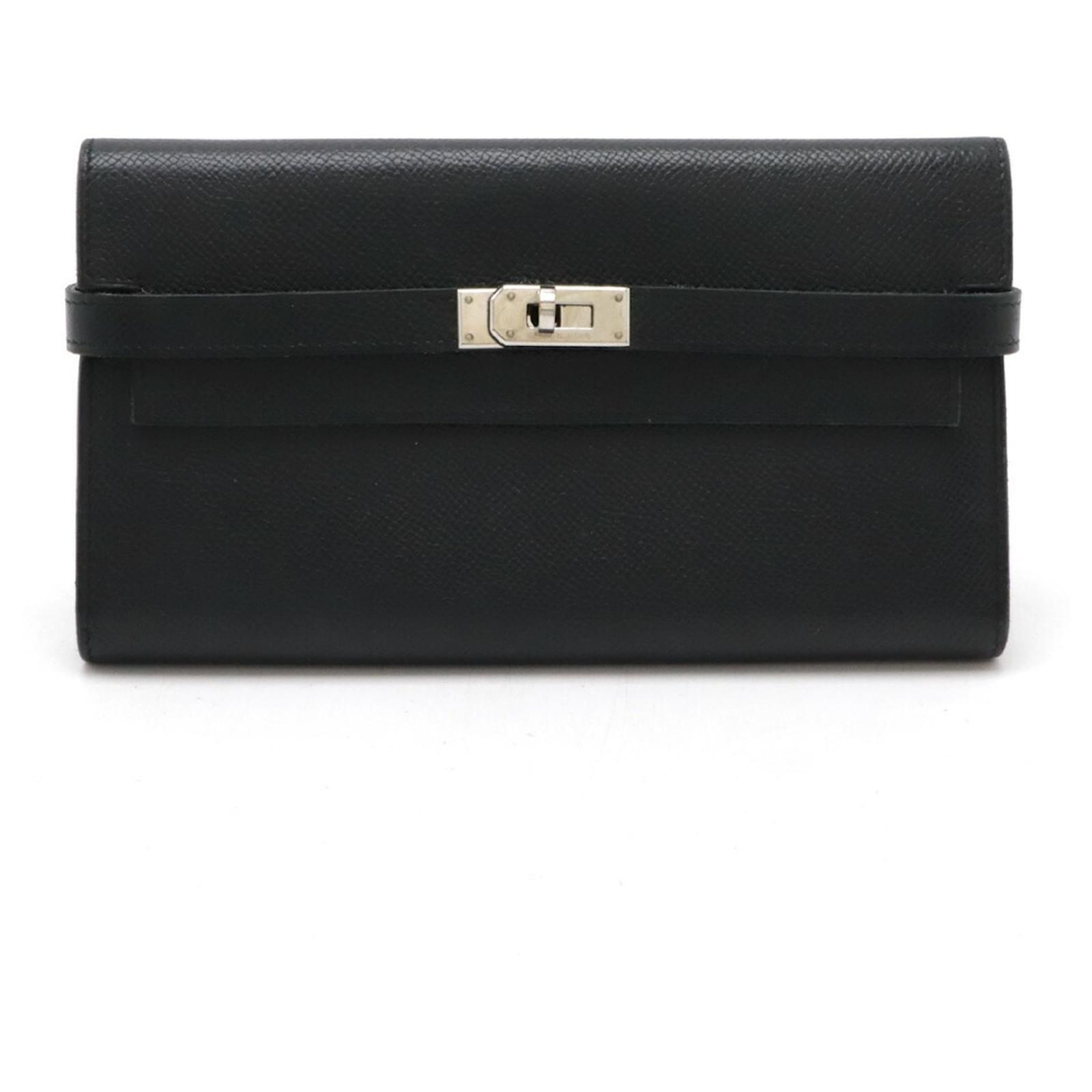 Hermès Hermes Kelly Long Bi-fold Wallet in Black Epsom Leather ref ...