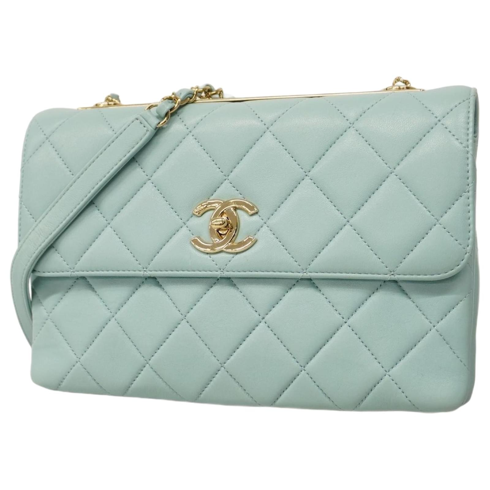 Chanel Light Blue Lambskin Shoulder Bag Leather ref.1756181 - Joli Closet