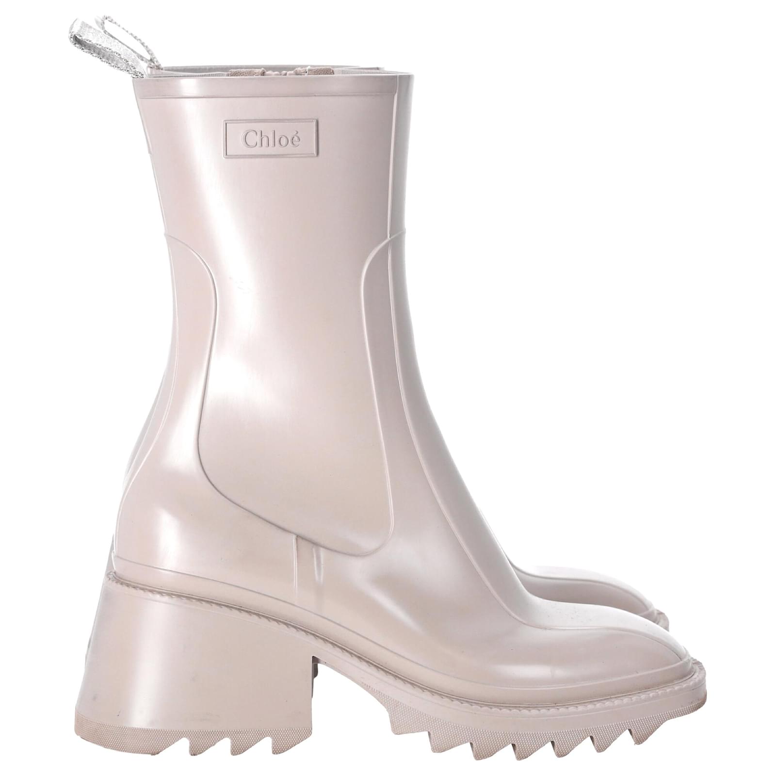 Chloé Betty Rain Boots in Nude Rubber Brown Flesh ref.1756352 - Joli Closet