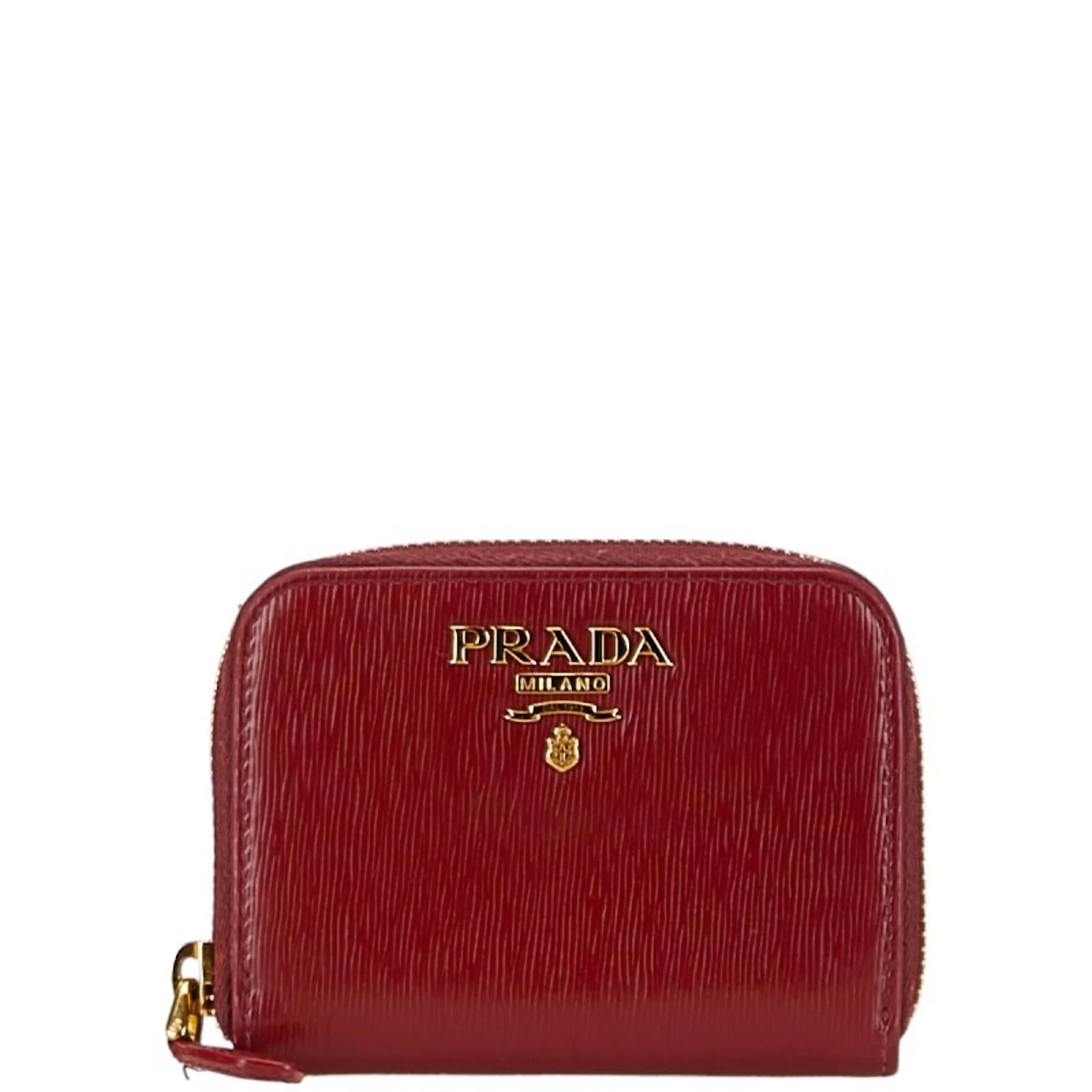 Prada Red Leather Coin Case ref.1756626 - Joli Closet
