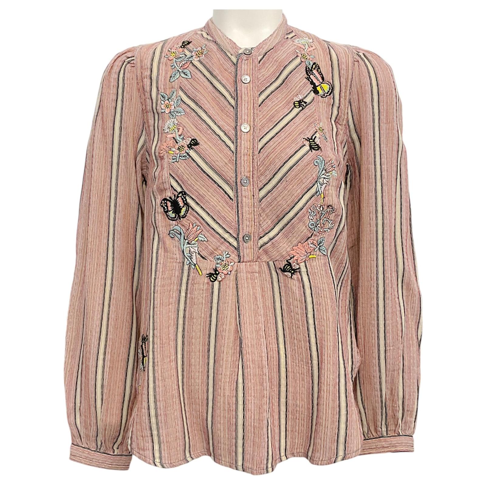 Zadig & Voltaire Red Multi Teda Raye Embroidered Blouse (Sold) - Joli ...