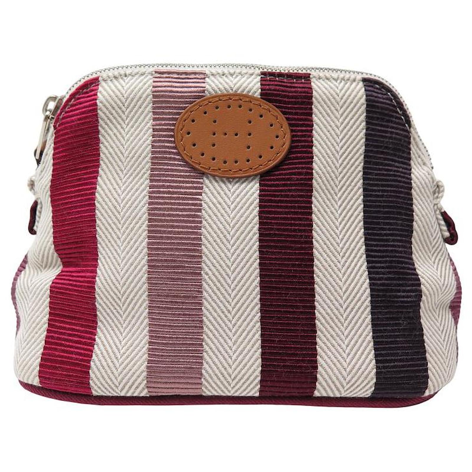 Hermès NEW MINI STRIPED HERMES BOLIDE POUCH COTTON Multiple colors ref ...
