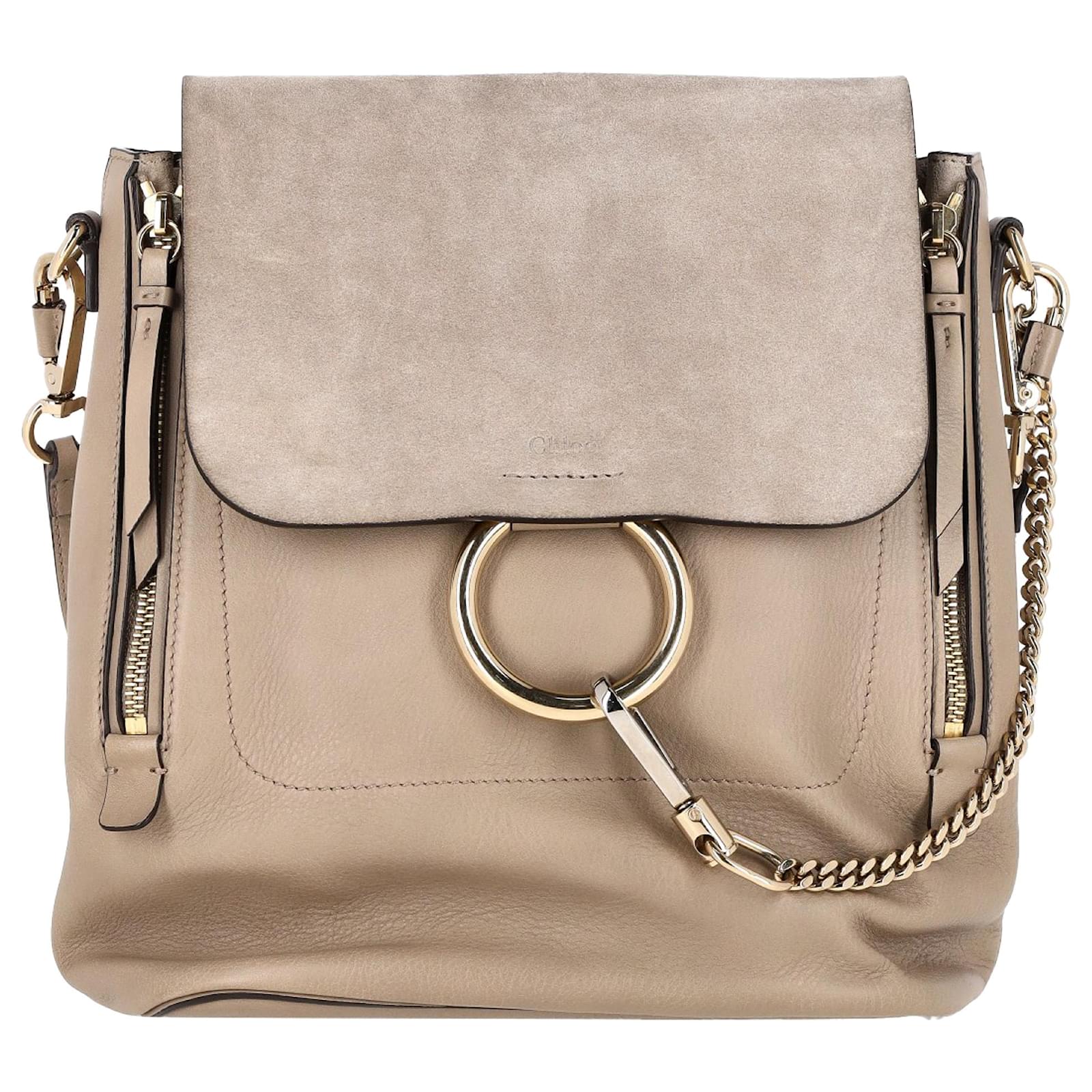 Chloé Faye Backpack in Beige Leather and Suede ref.1759027 - Joli Closet
