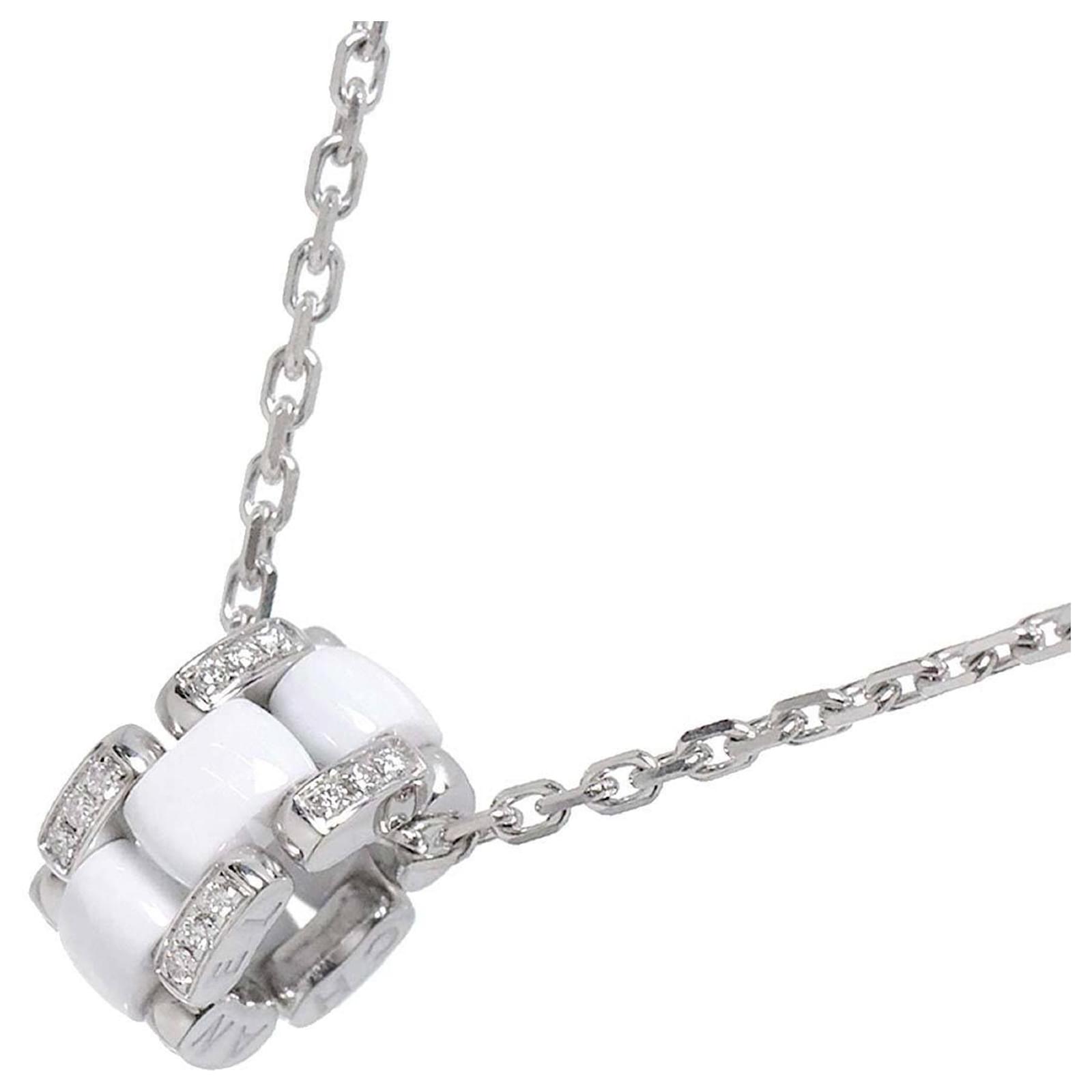 Chanel Ultra Diamond Necklace Golden White gold Ceramic ref.1759202 ...