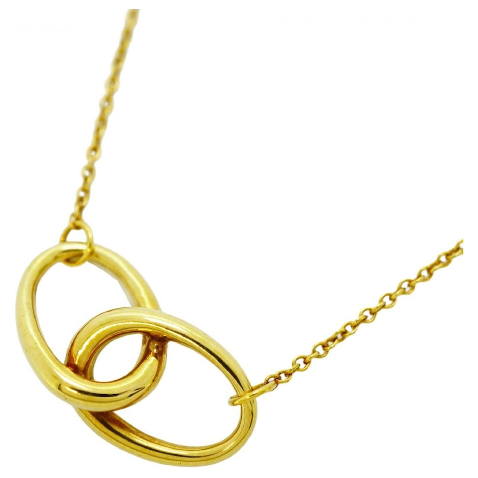 Tiffany & Co Tiffany Double Loop Necklace in 18K Yellow Gold ref ...