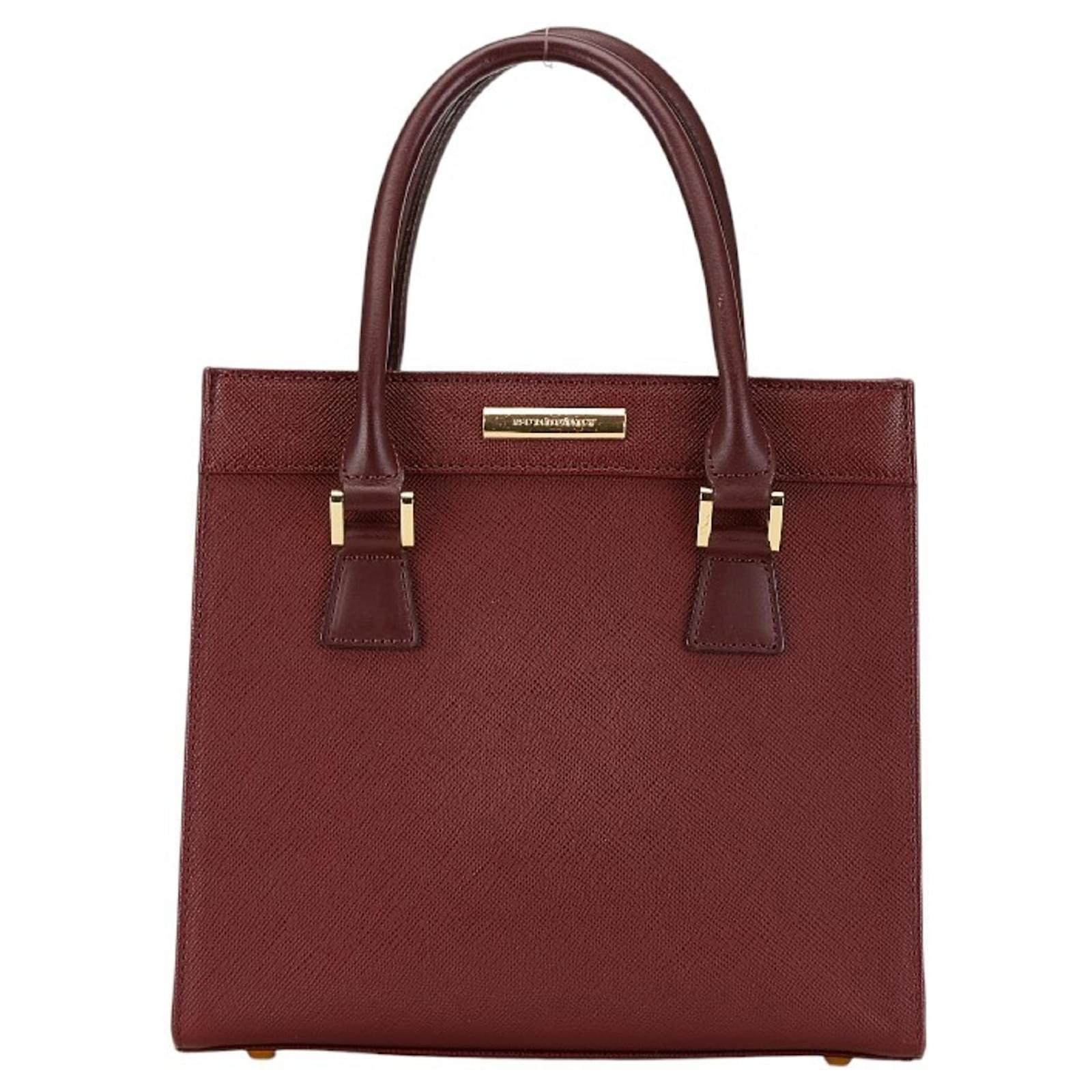 Burberry Nova Check Plate Handbag Red Dark red Leather ref.1760290 ...