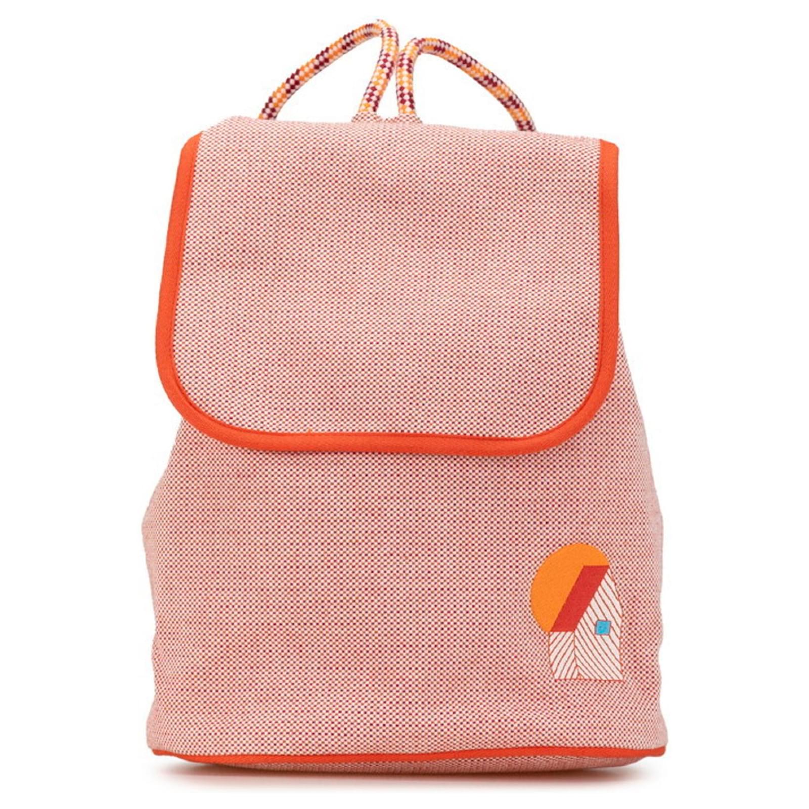 Hermès Hermes Les Rucksack Backpack Orange Cloth ref.1760551 - Joli Closet