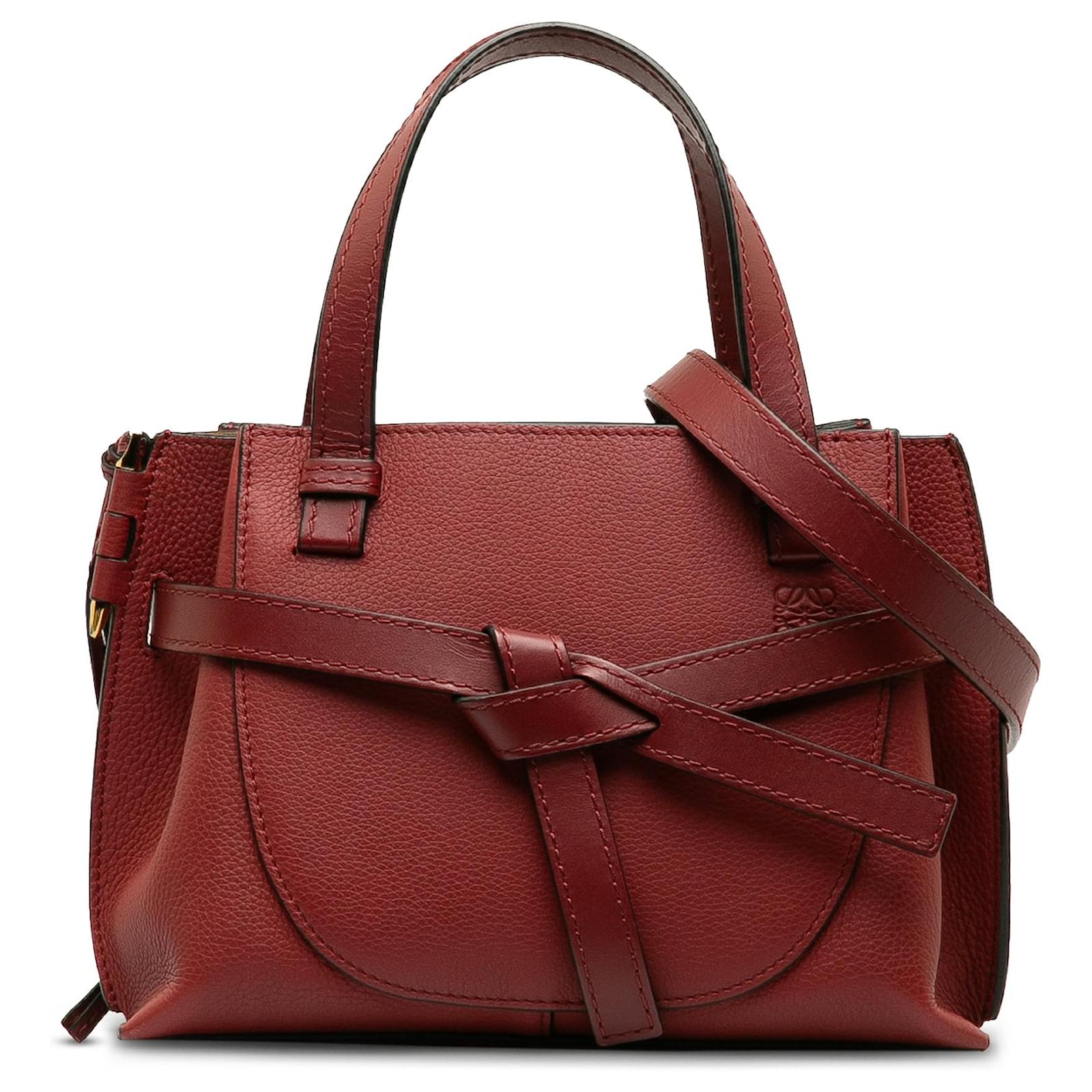 Red LOEWE Mini Gate Top Handle Satchel Leather ref.1761741 - Joli Closet
