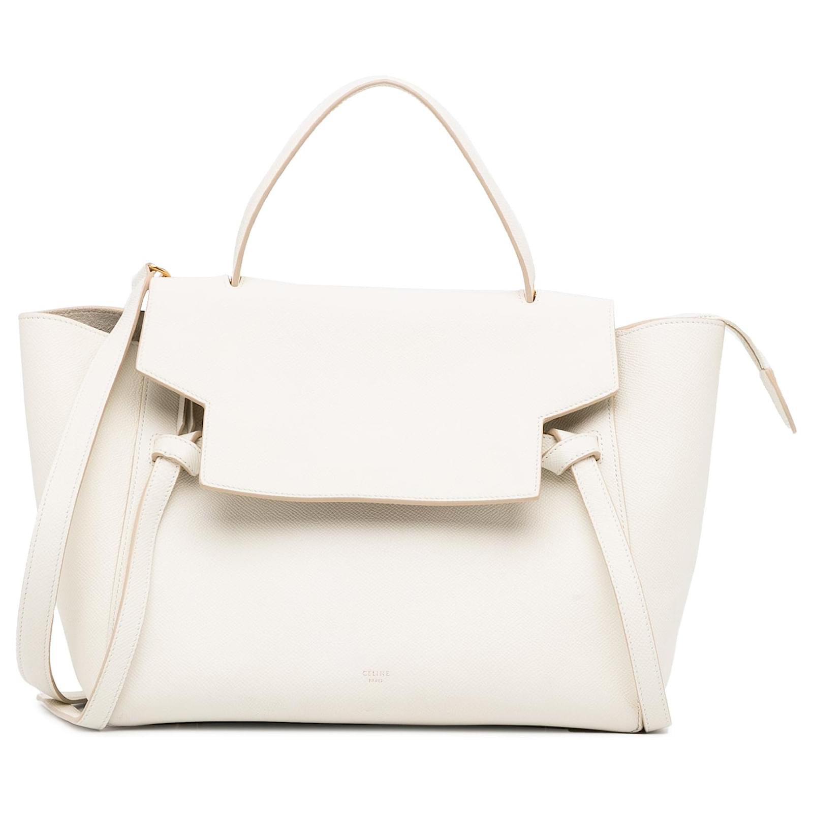 Céline White Celine Mini Belt Satchel Leather ref.1761777 - Joli Closet