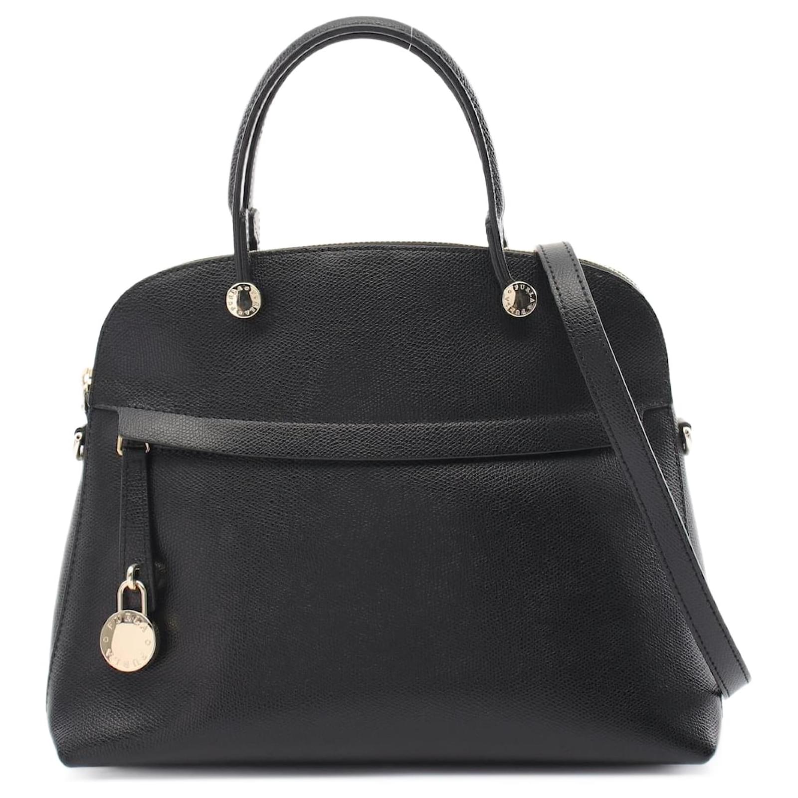 Borsa a mano in pelle nera Furla Piper M (Venduto) - Joli Closet