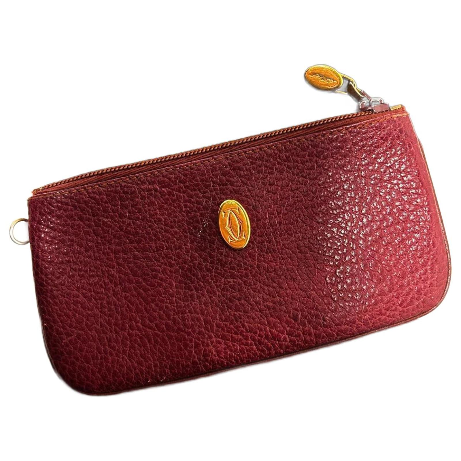 Cartier leather pouch Dark red ref.1764342 - Joli Closet