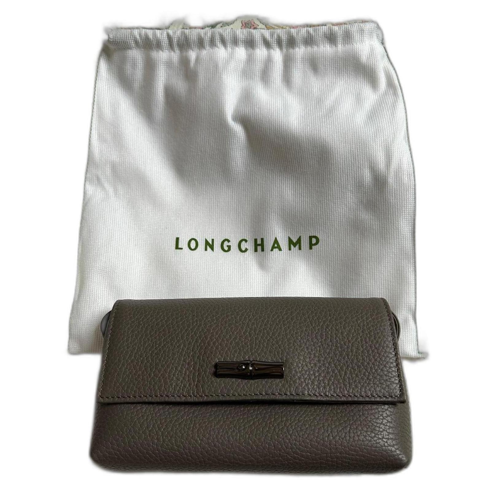 Roseau Longchamp Handbags Grey Leather ref.1764615 - Joli Closet
