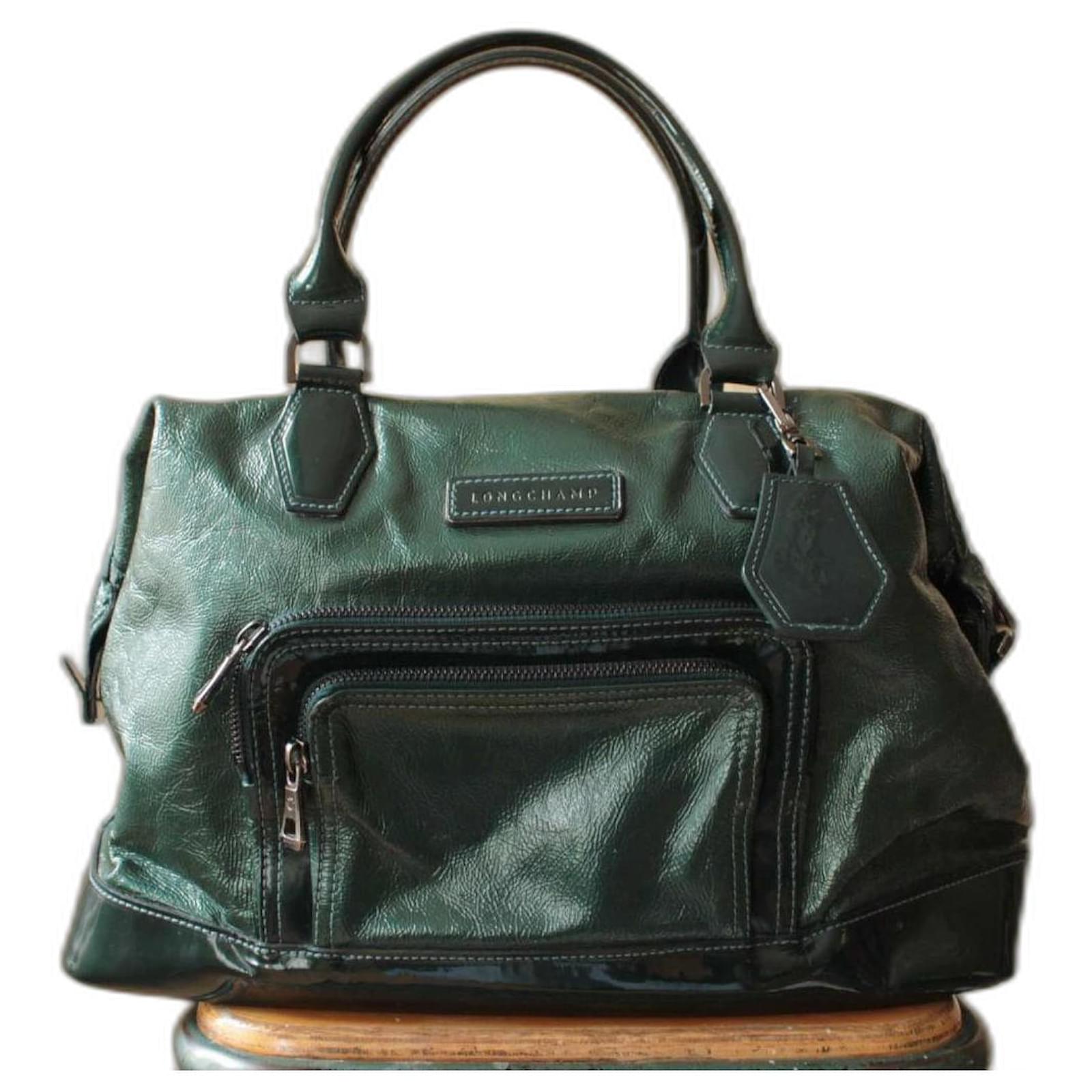 Cosmos Longchamp handbag Green Patent leather ref.1769941 - Joli Closet