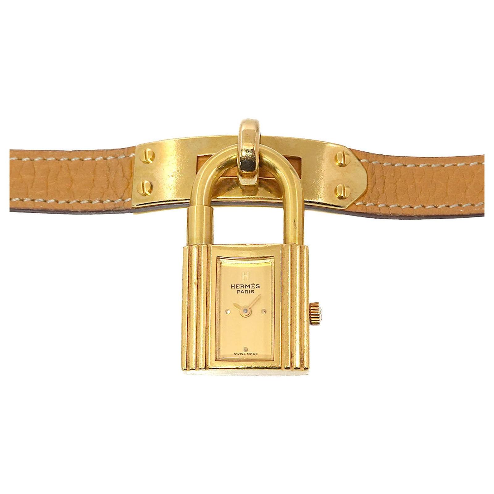 Hermès Hermes Kelly Watch Ladies Gold Brown Quartz Padlock ref.1770285 ...